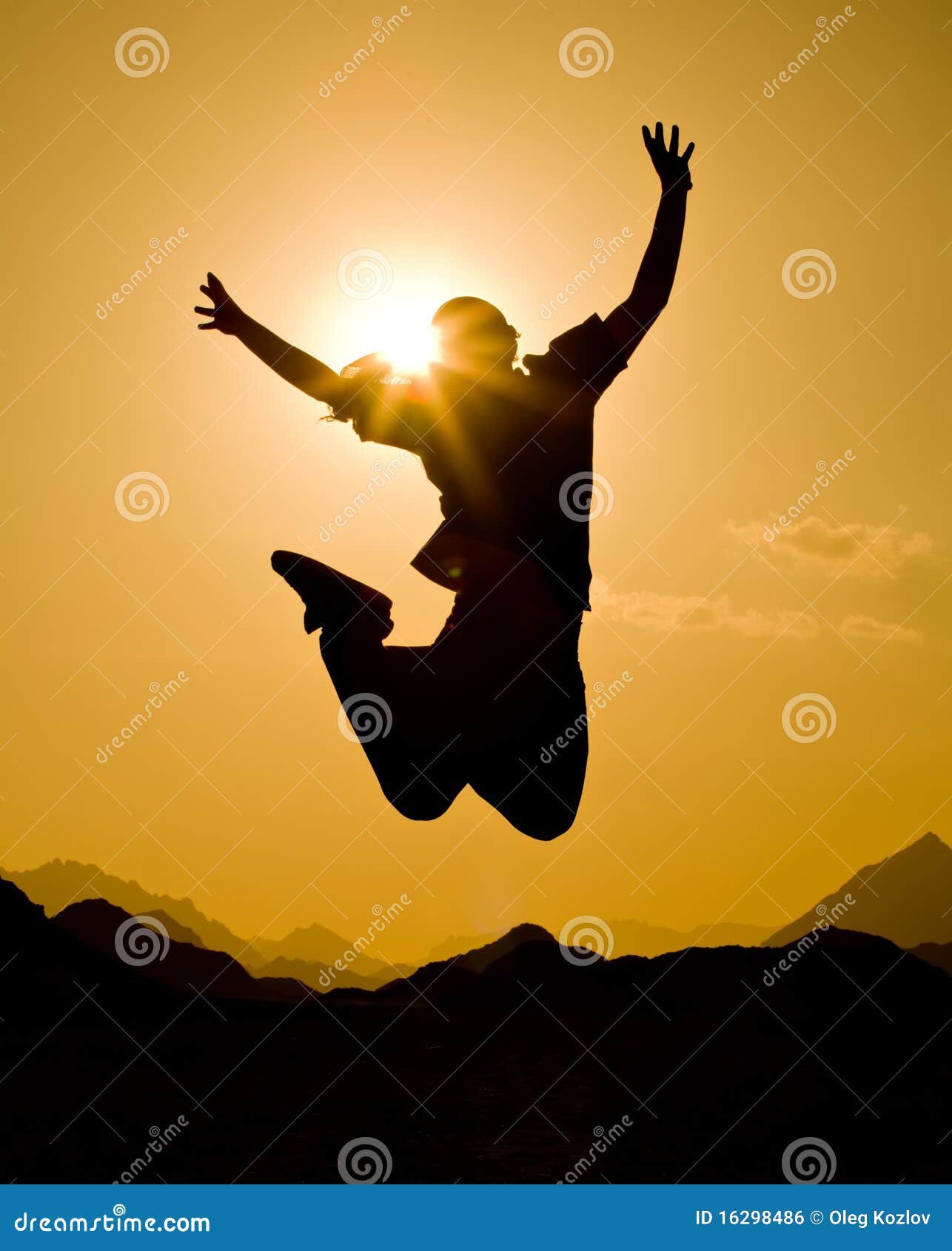Happy jump stock photo. Image of jump, headscarf, black - 16298486