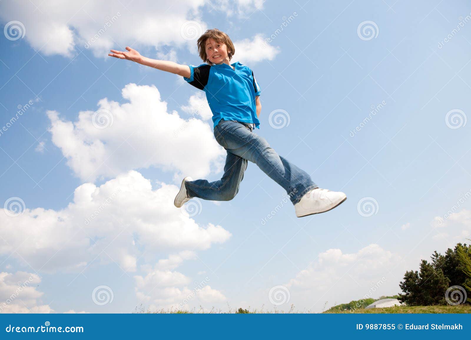 Happy jumping boy stock image. Image of person, celebrate - 9887855