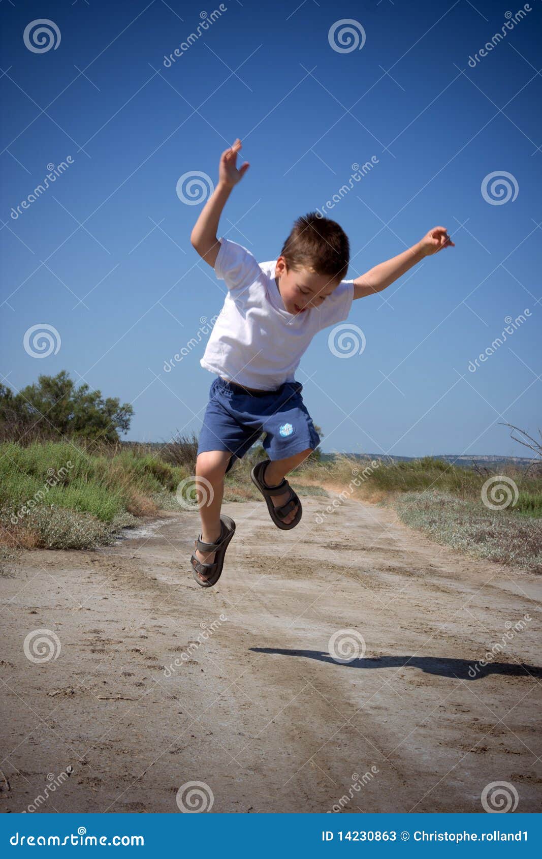 Happy jumping child stock image. Image of outside, jump - 14230863