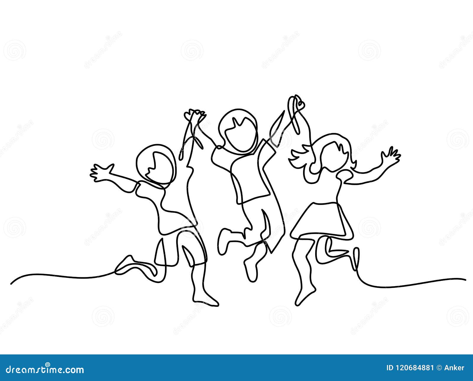 Happy Jumping Children Holding Hands Stock Vector - Illustration of ... Happy Jumping Children Holding Hands Stock Vector - Illustration of ...