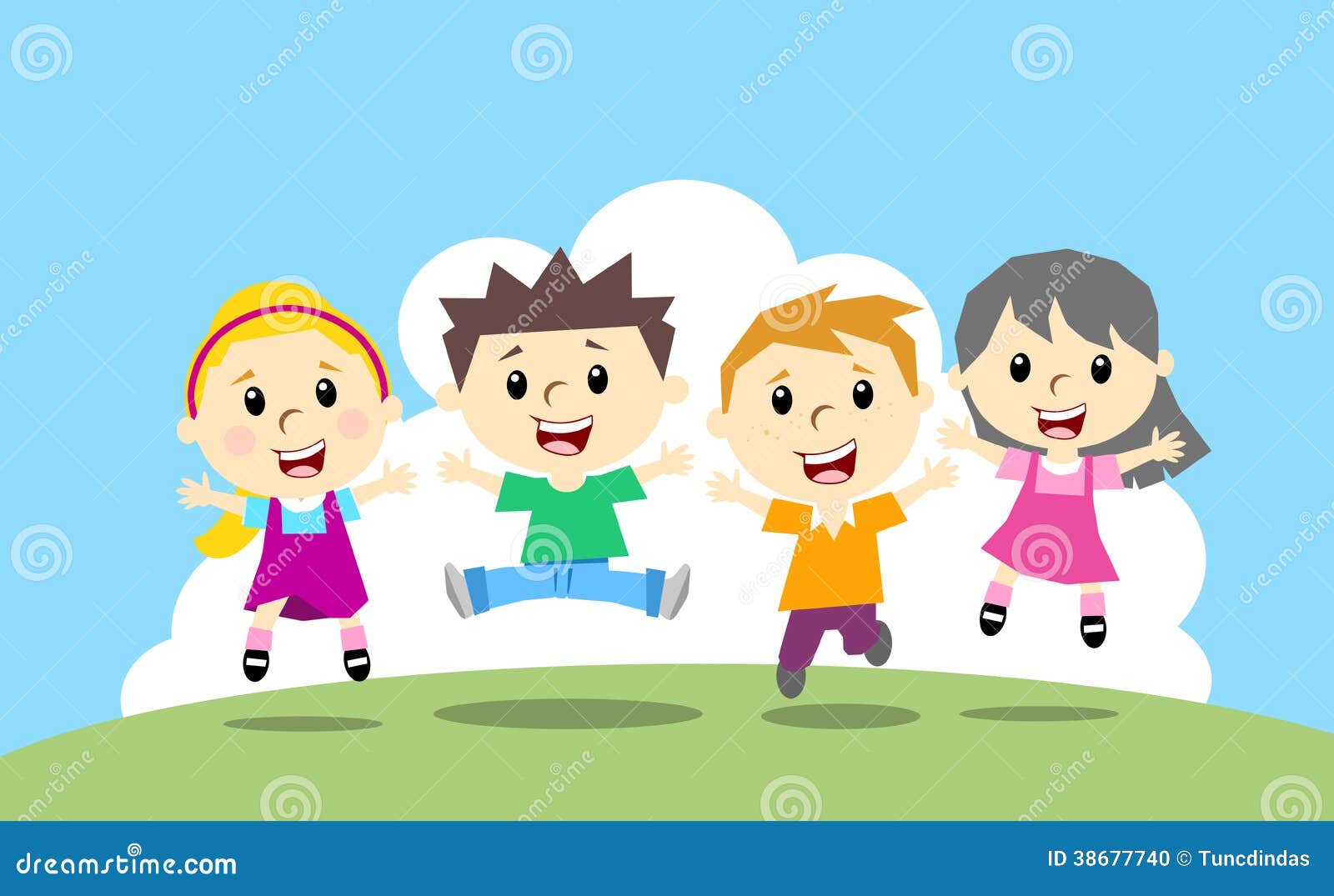 Happy Jumping Students. Group Of Cheerful Young Men And Women With ...