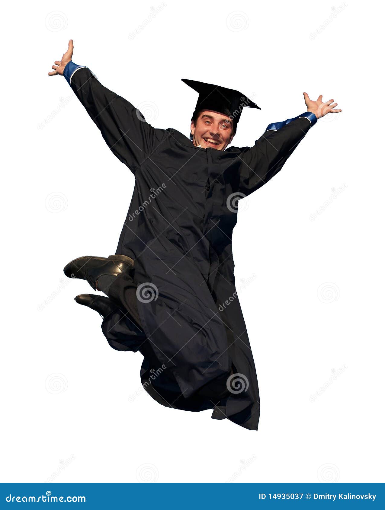 Happy Jumping Graduate Isolated Stock Image - Image of graduate, jump ...