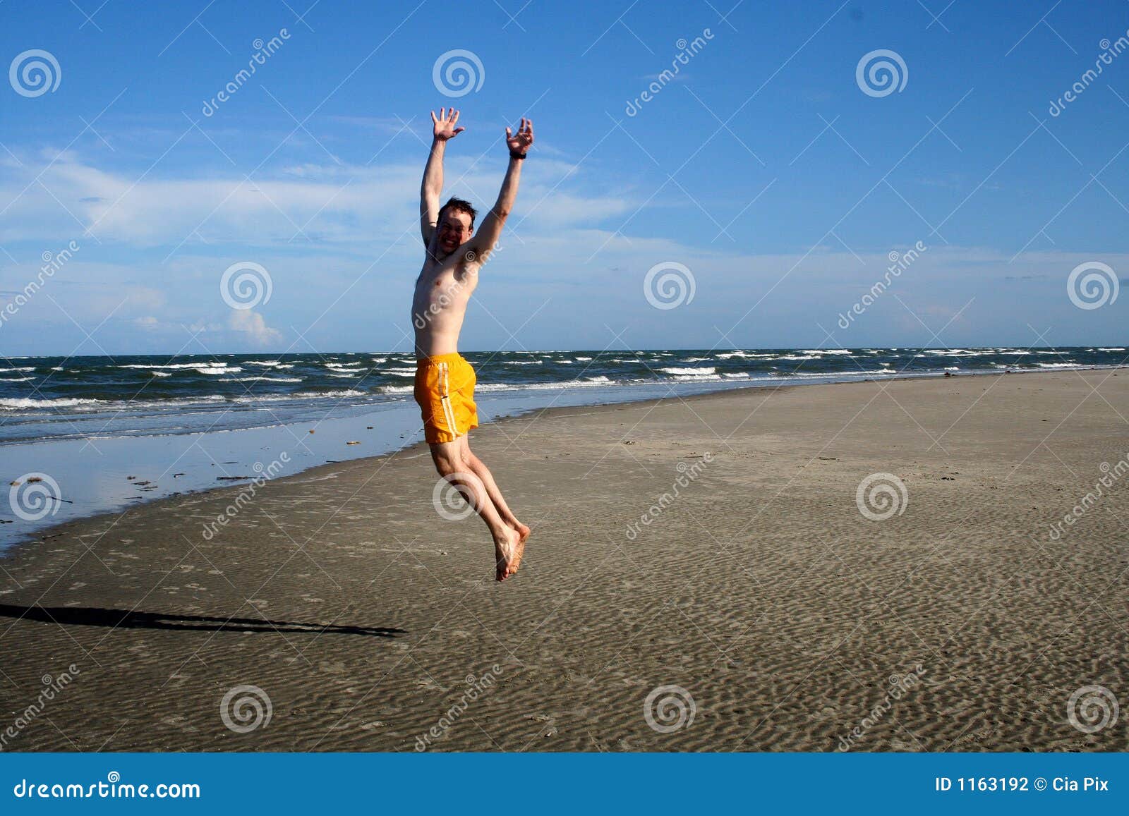 Happy jumping man stock photo. Image of outdoor, lifestyle - 1163192