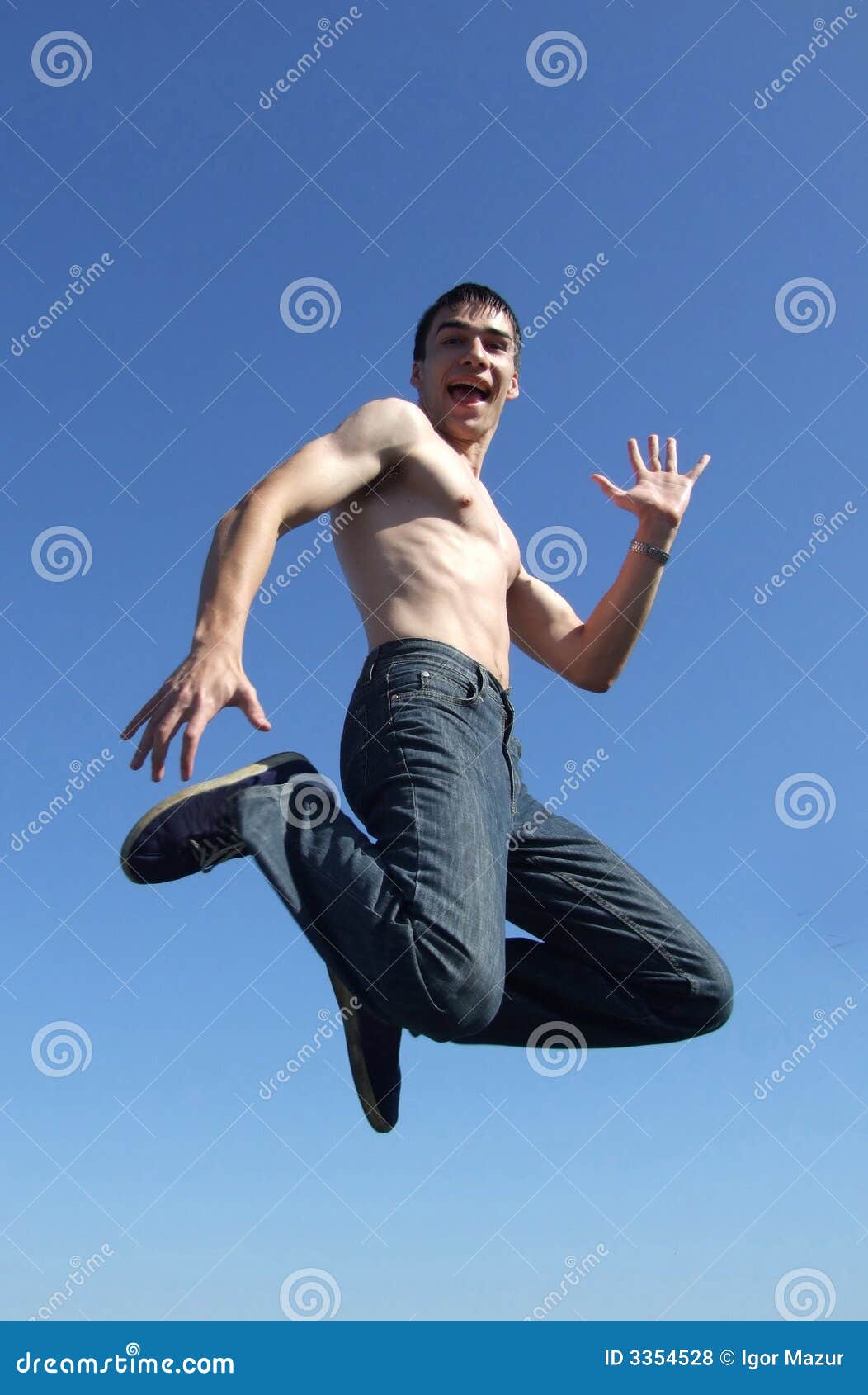 Happy Jumping Man Royalty Free Stock Photos - Image: 3354528