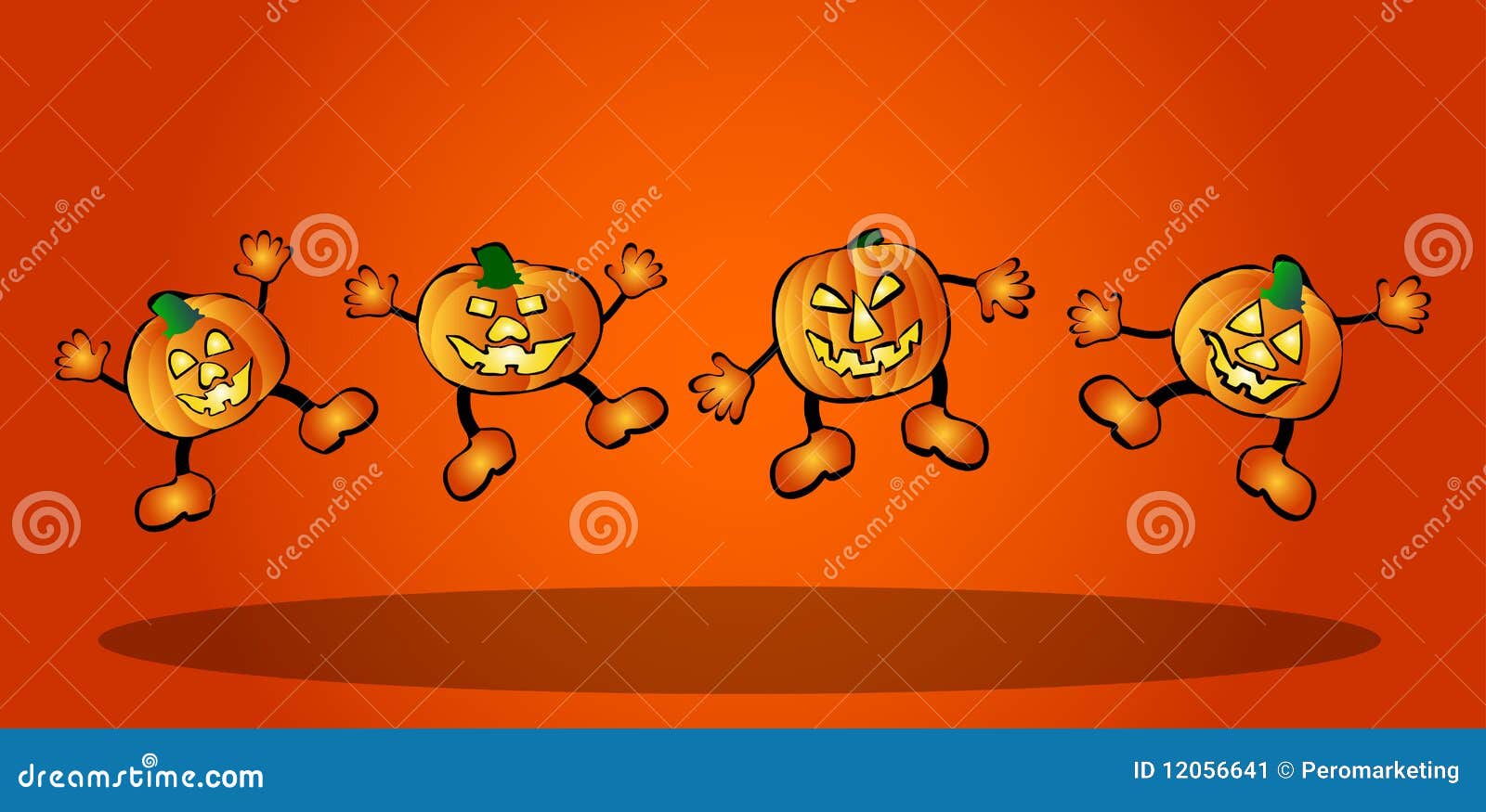 Happy, jumping pumpkins stock illustration. Illustration of wallpaper ...