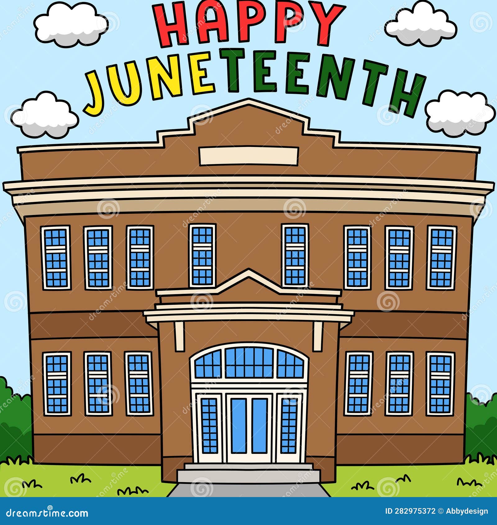 Happy Juneteenth Colored Cartoon Illustration Stock Vector ...