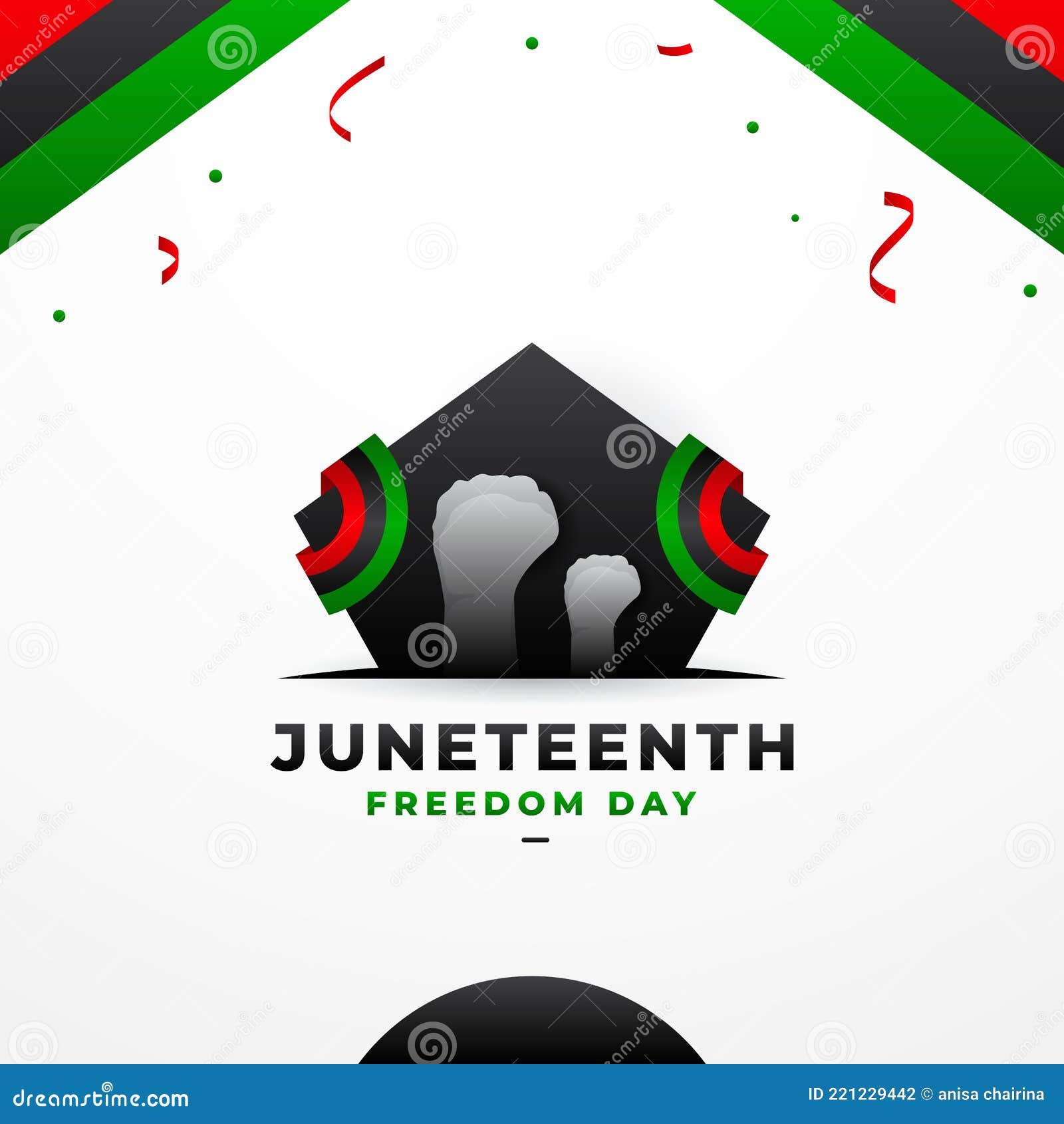 Happy Juneteenth Banner Coloring Page For Kids Cartoon Vector ...