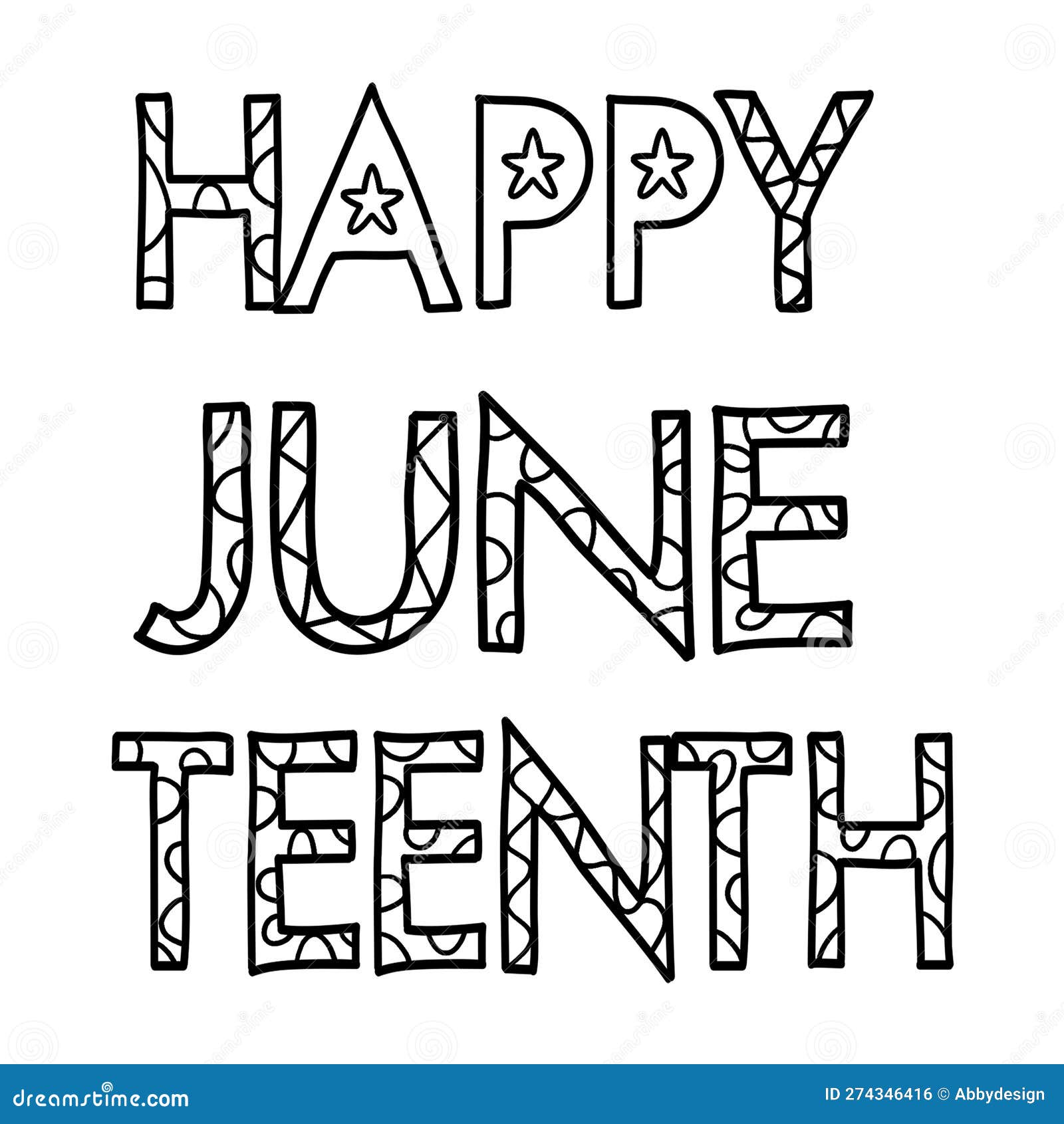 Happy Juneteenth Isolated Coloring Page For Kids Vector Illustration ... Happy Juneteenth Isolated Coloring Page For Kids Vector Illustration ...