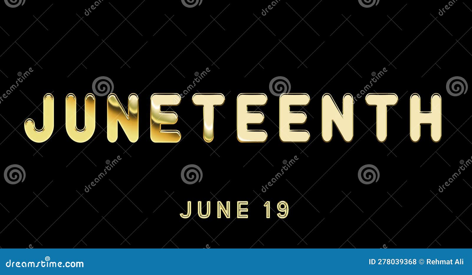 Happy Juneteenth, June 19. Calendar of June Gold Text Effect, Design ...