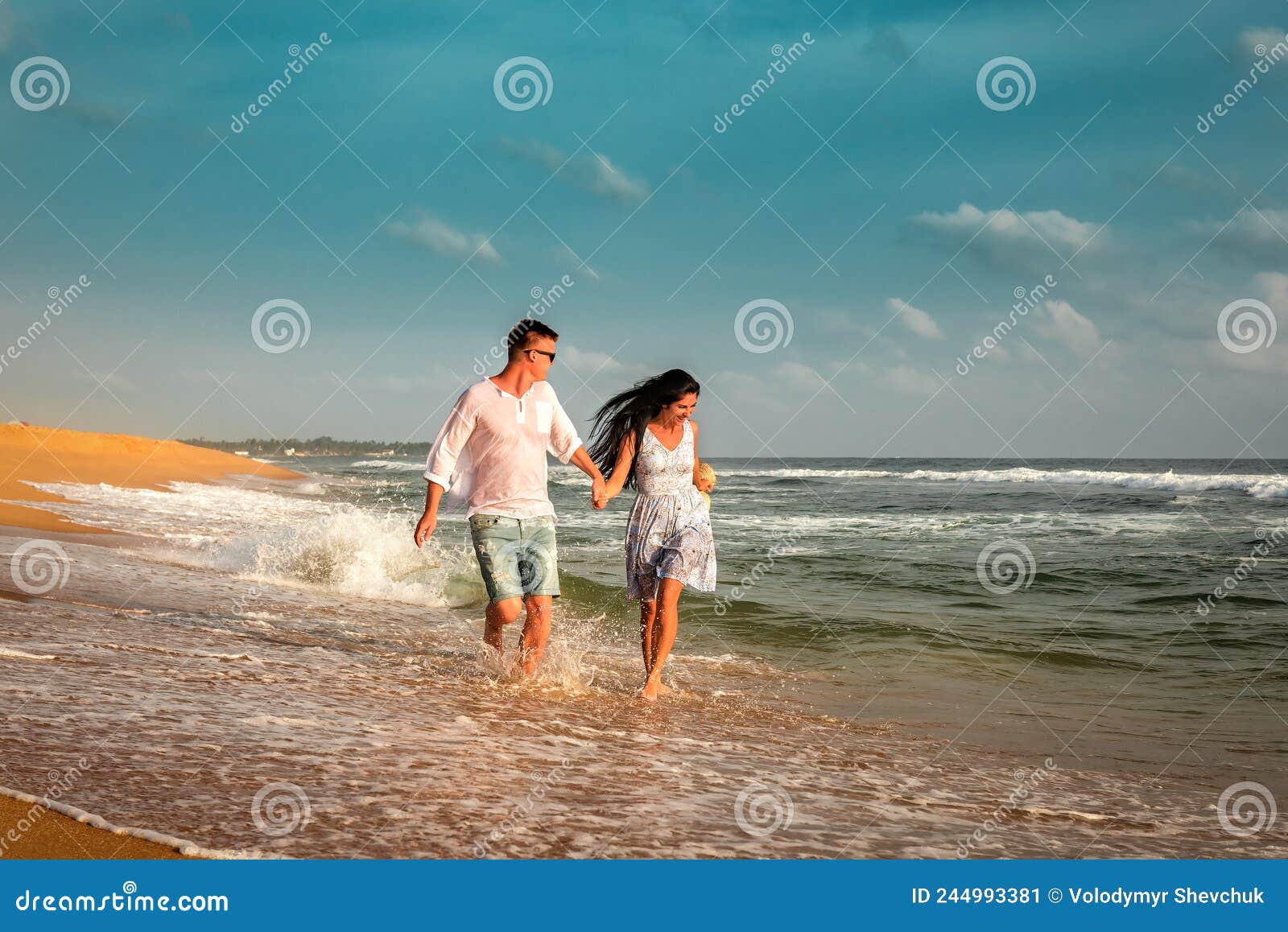 Happy Just Married Couple On The Beach Stock Image Image Of