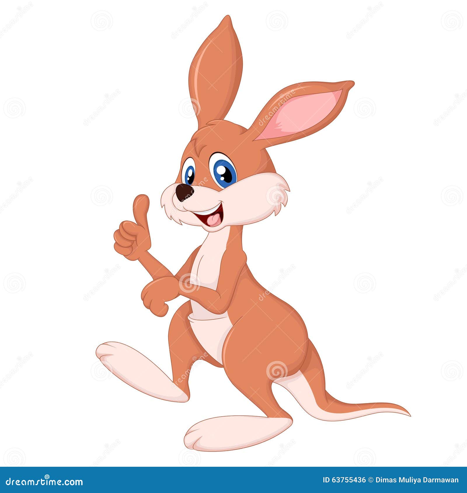 Happy kangaroo run cartoon stock illustration. Illustration of animal ...
