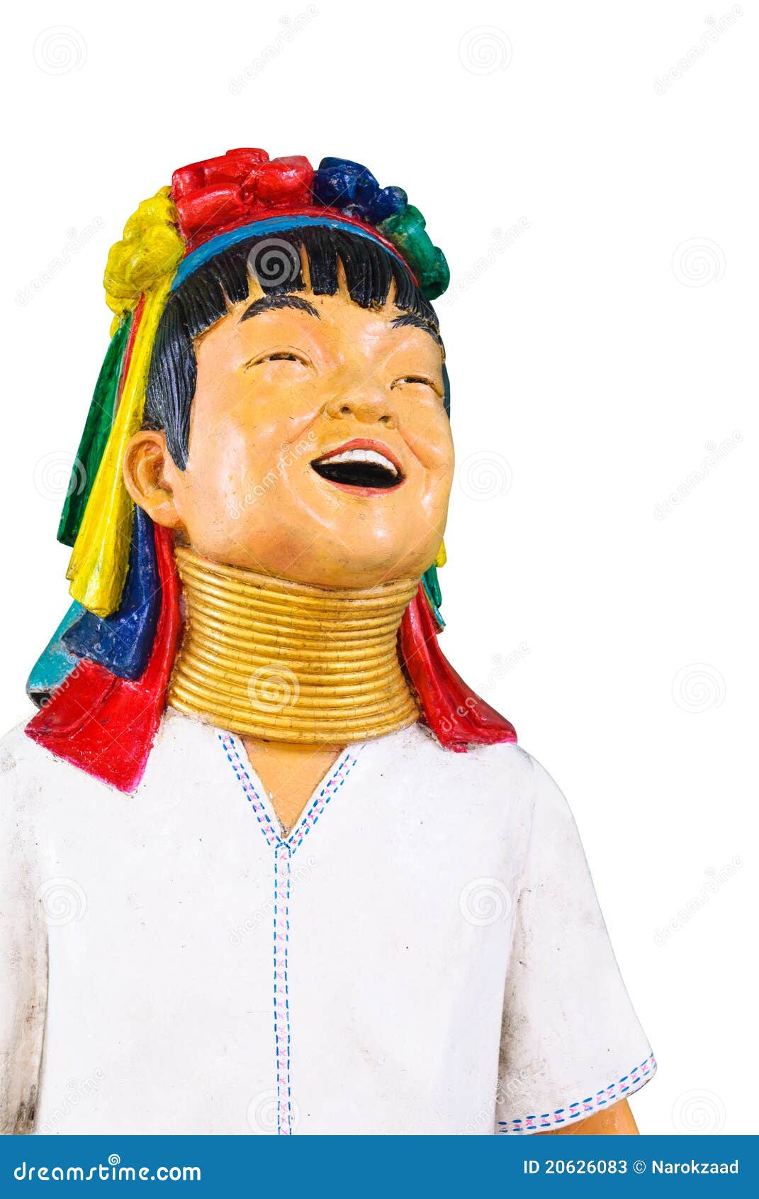 Happy Karen Long Neck Statue Stock Image - Image of refugee, necklace ...