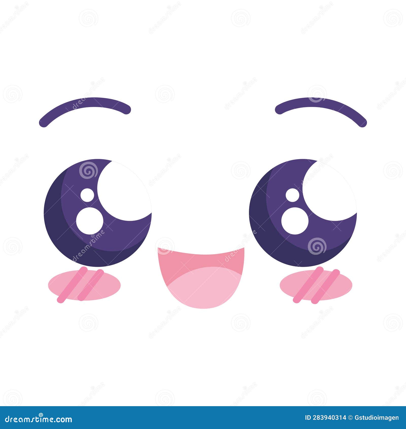 Happy kawaii face stock vector. Illustration of smile - 283940314