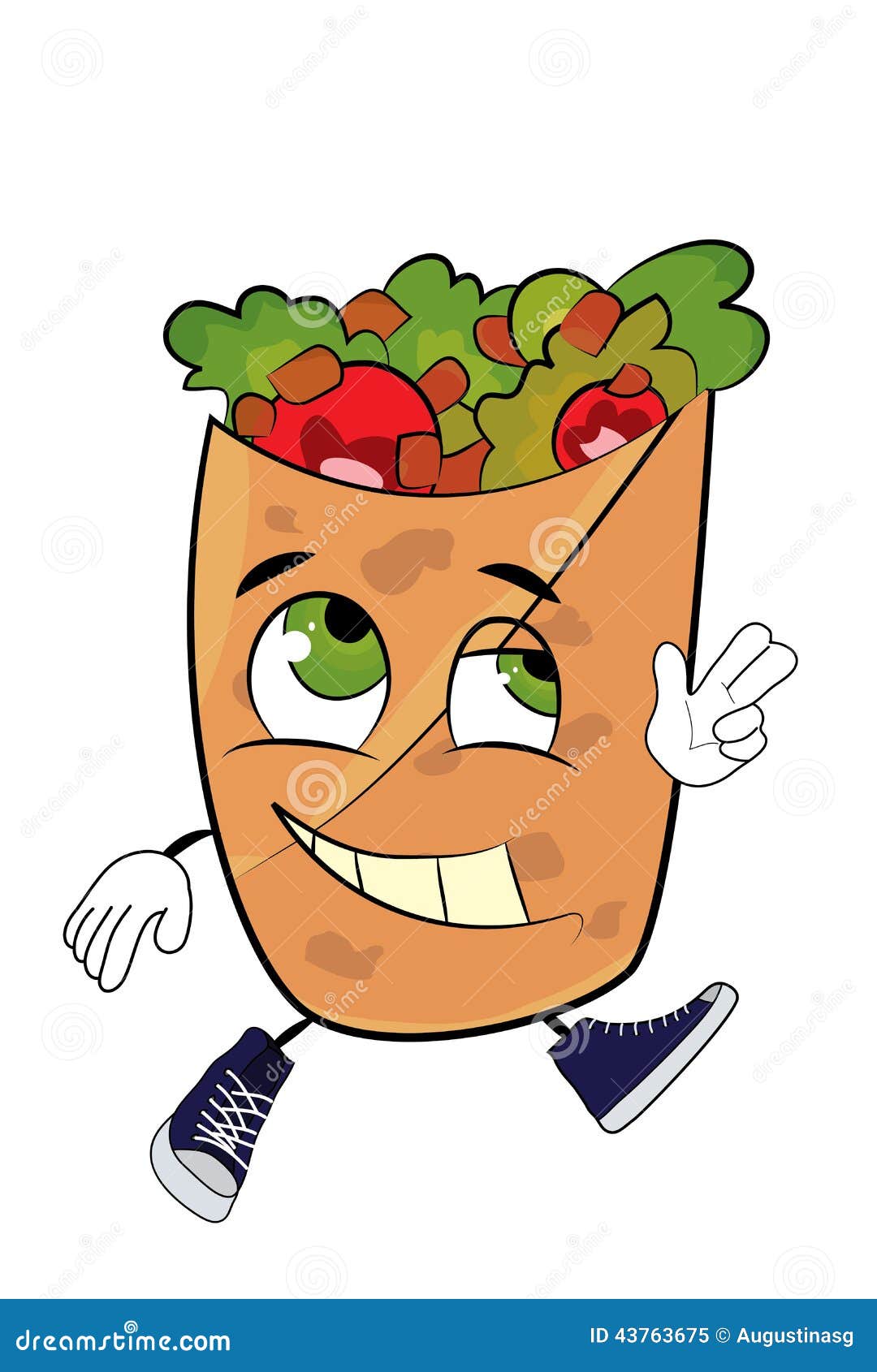 Happy kebab cartoon stock illustration. Illustration of meat - 43763675