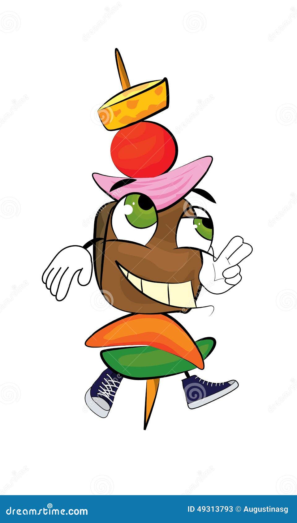 Happy kebab cartoon stock illustration. Illustration of vegetables ...