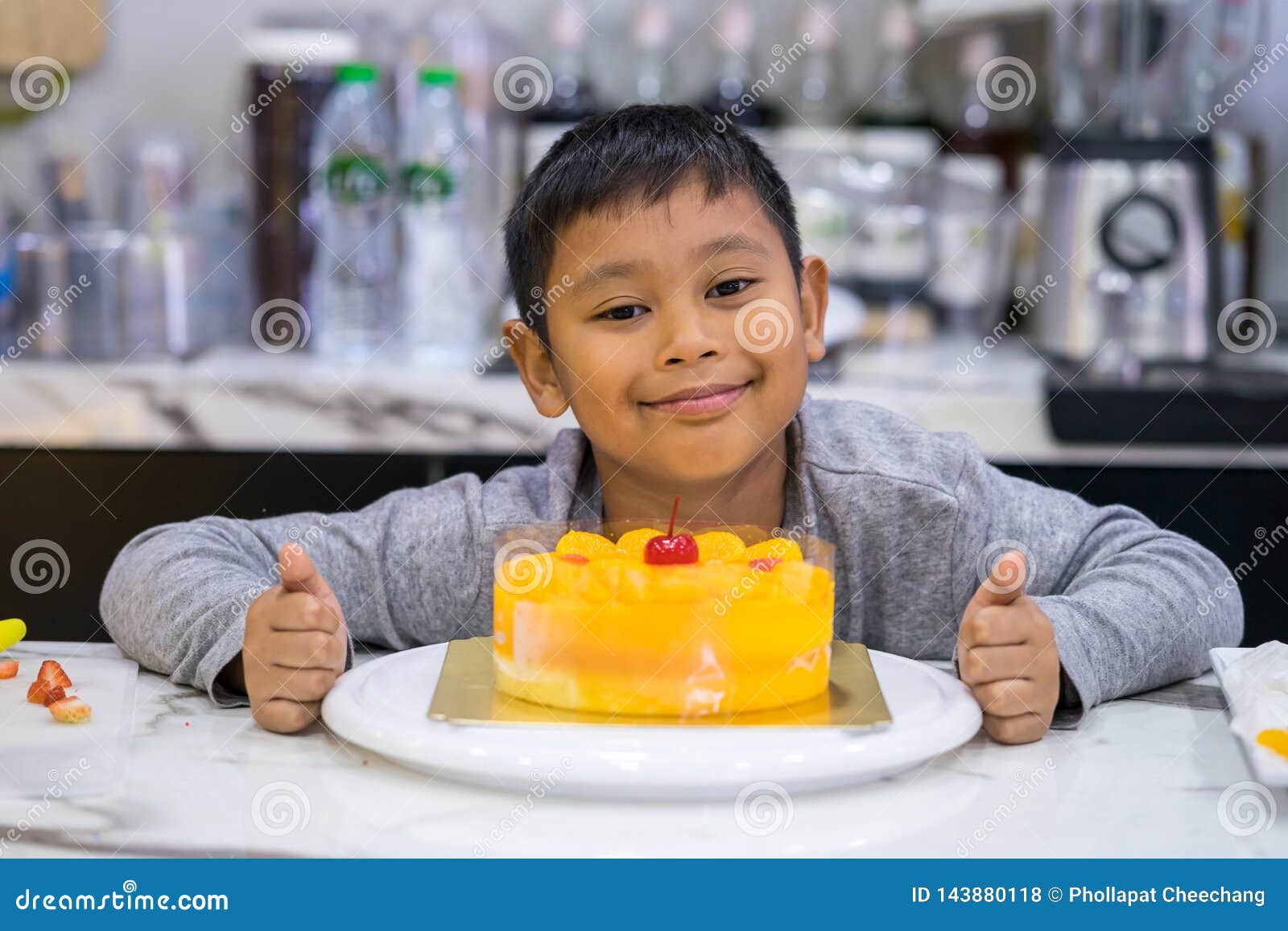 Happy Kid Boy Making a Cake Stock Photo - Image of childhood, pretty ...