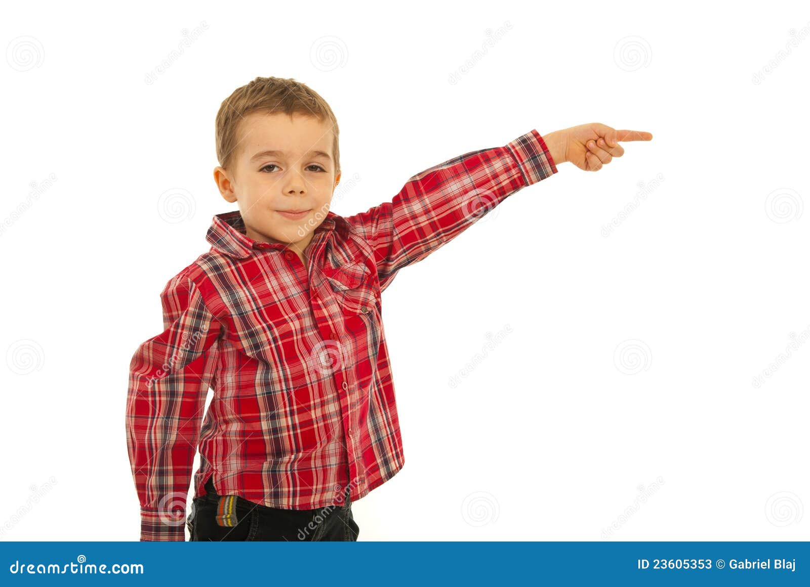 Happy Kid Boy Pointing Away Stock Photos - Image: 23605353