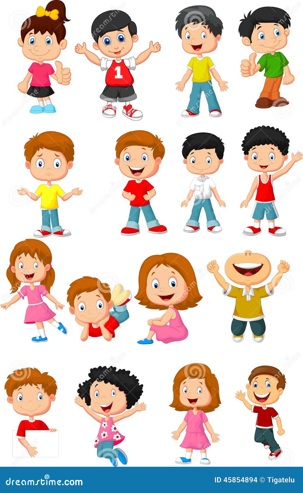 Happy Kid Cartoon Collection Stock Vector - Illustration of collection ...