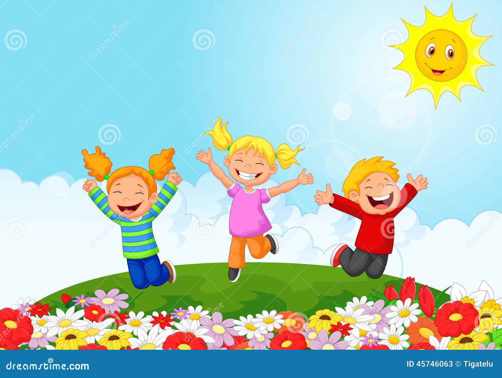 Happy Kid Cartoon Stock Vector - Image: 45746063