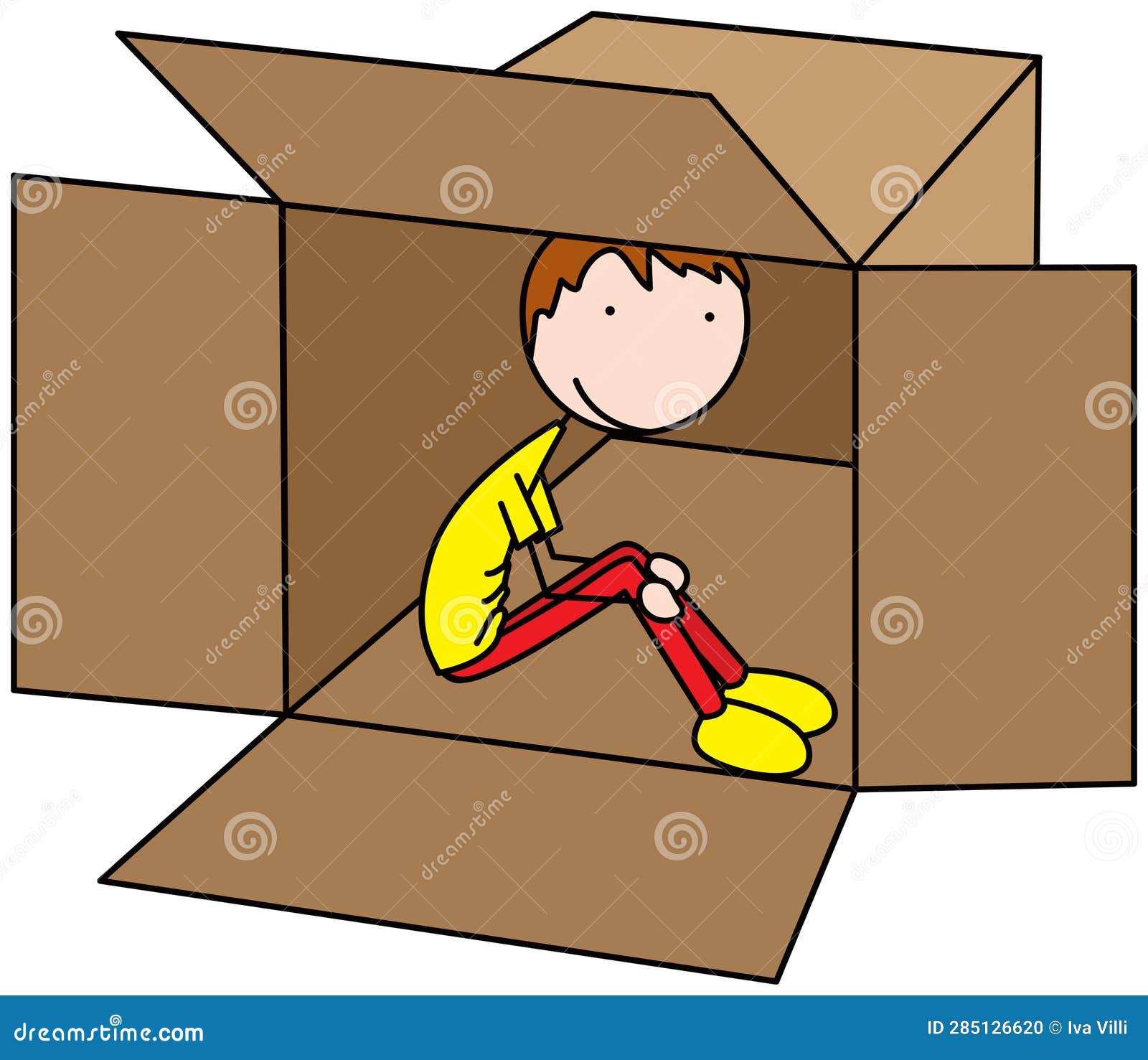 Happy Kid stock vector. Illustration of sitting, open - 285126620