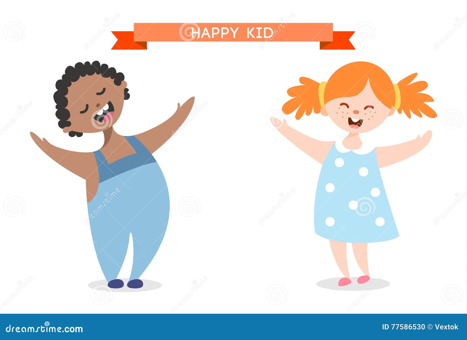 Happy Kid Cartoon Illustration Stock Vector - Illustration of ...