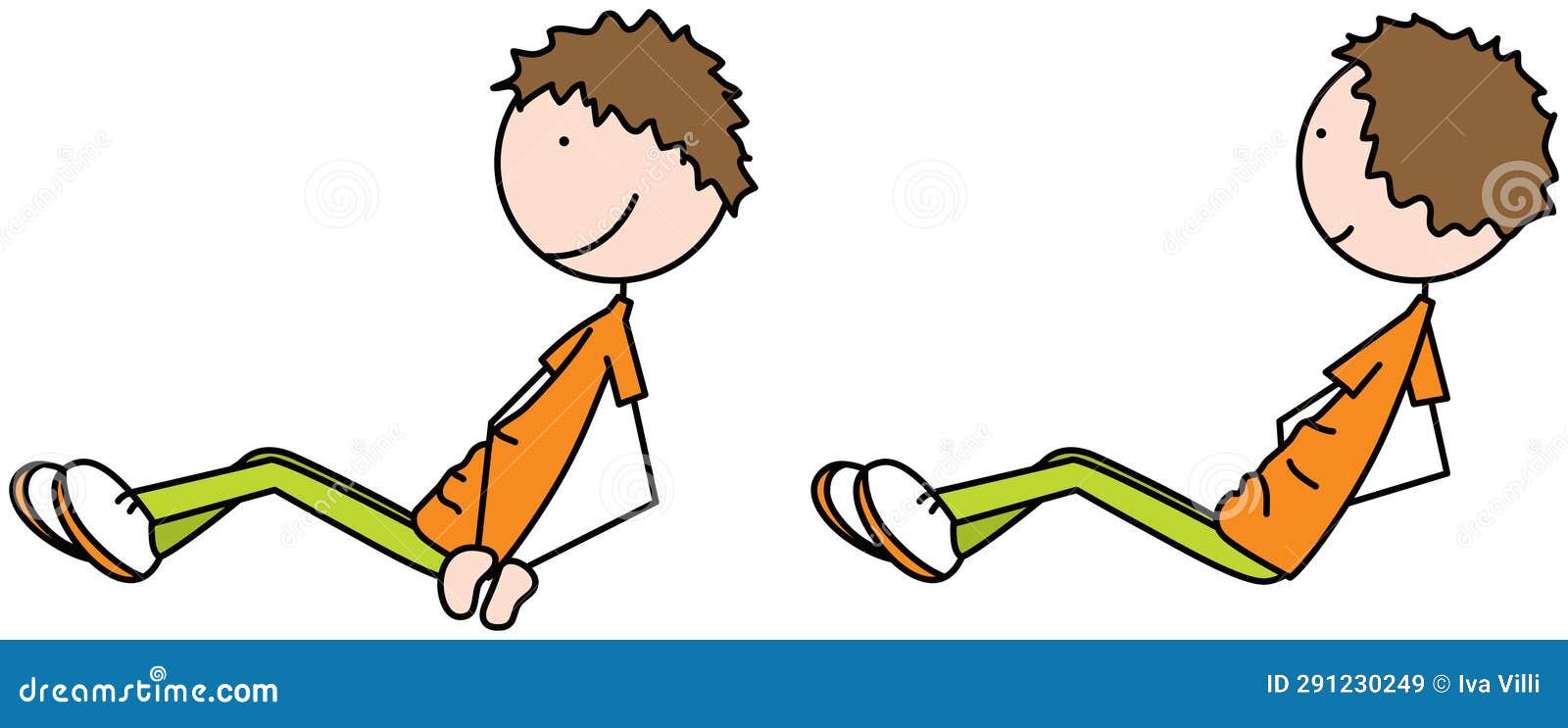 Happy kid exercises stock vector. Illustration of trunk - 291230249