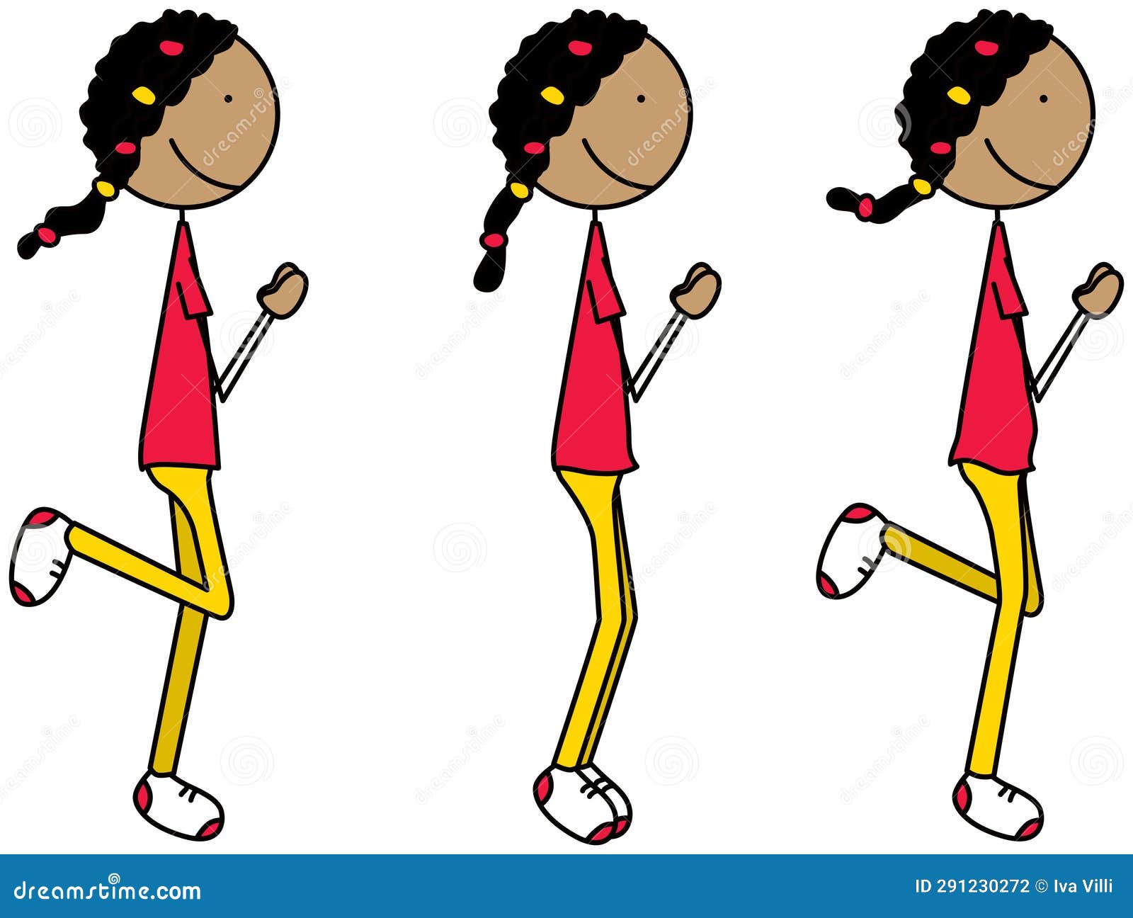 Happy kid exercises stock vector. Illustration of cardio - 291230272