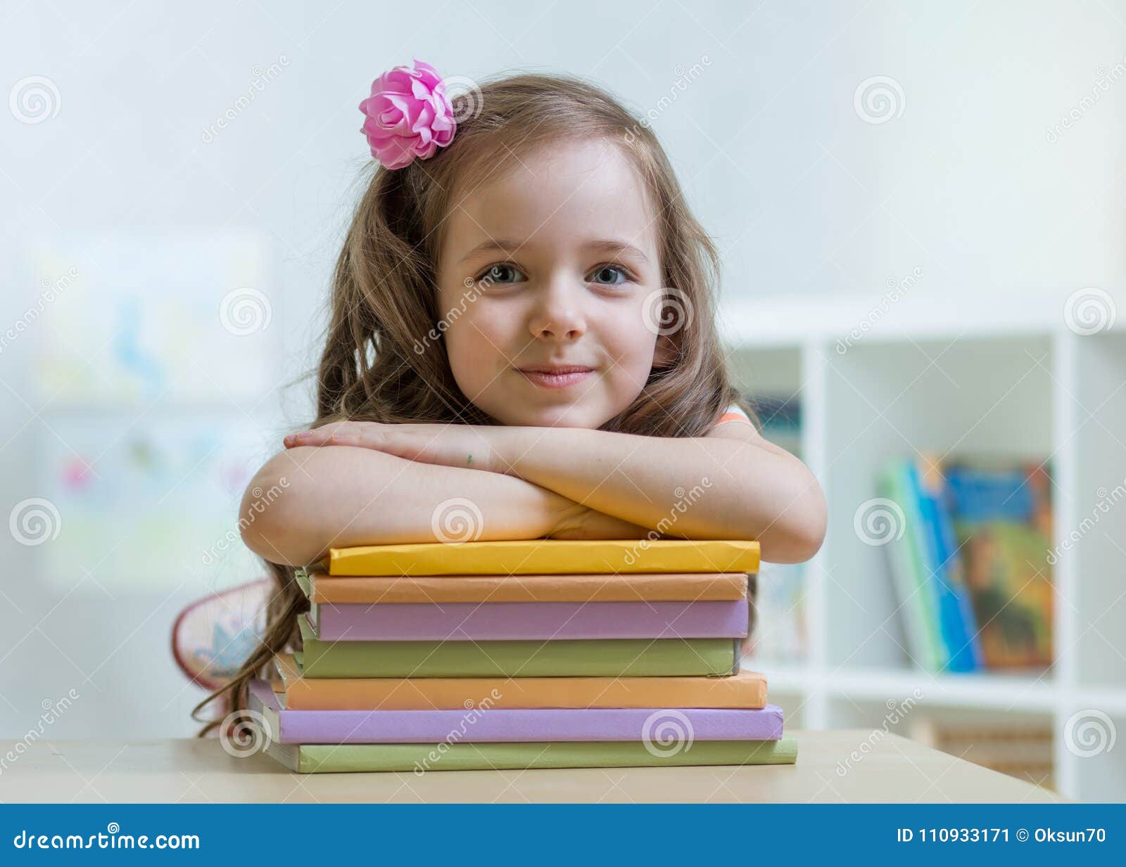 Happy Kid Girl with a Stack of Books at Home Stock Image - Image of ... Happy Kid Girl with a Stack of Books at Home Stock Image - Image of ...