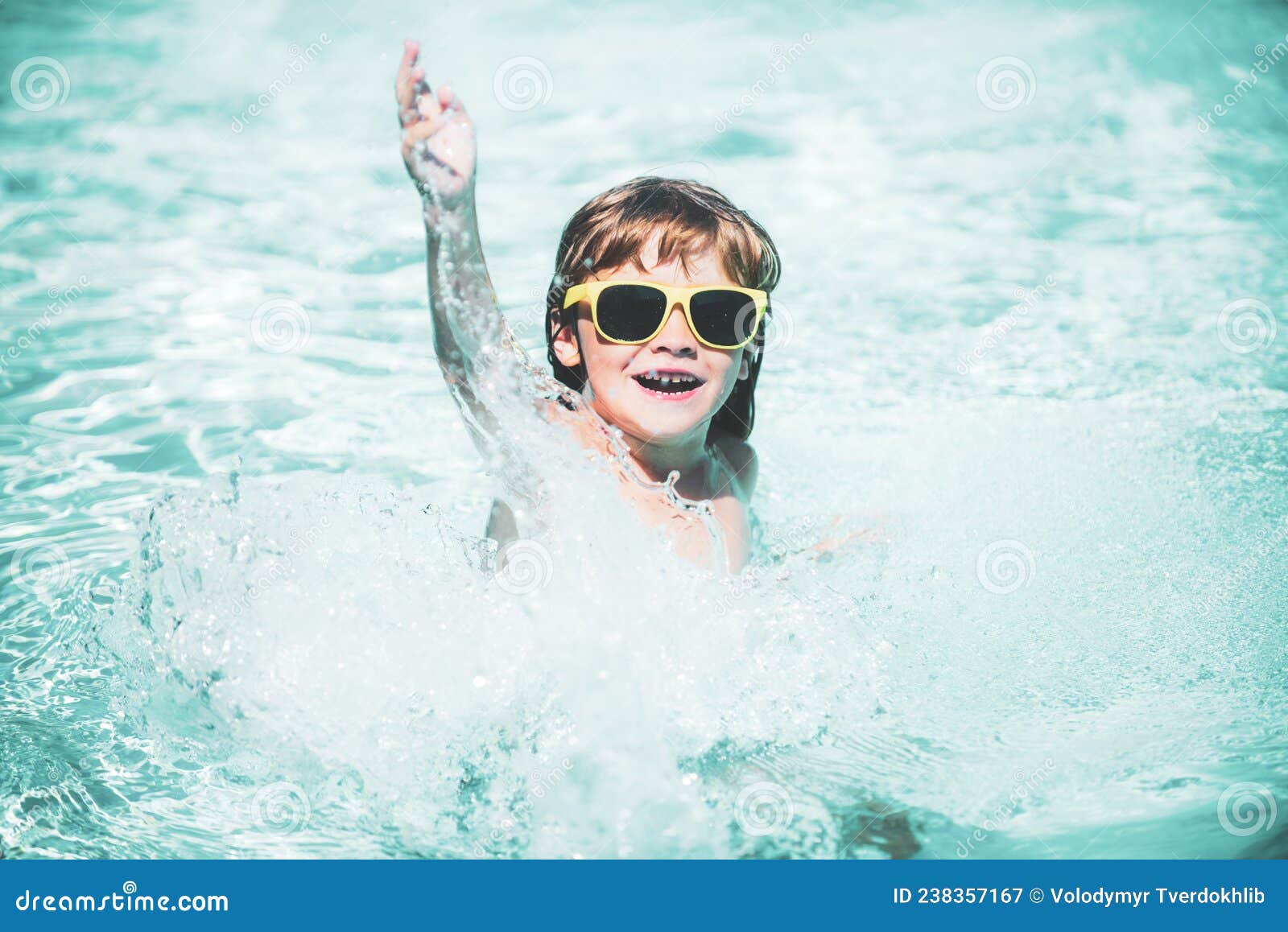 Happy Kid Having Fun in Swimming Pool. Stock Image - Image of pacific ...