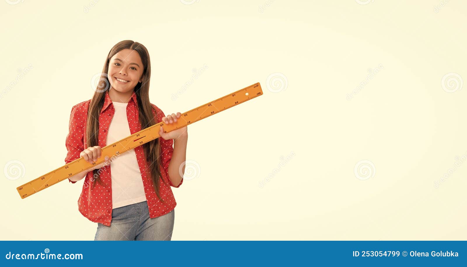 Happy Kid Hold Ruler Study Trigonometry at School Isolated on White ...