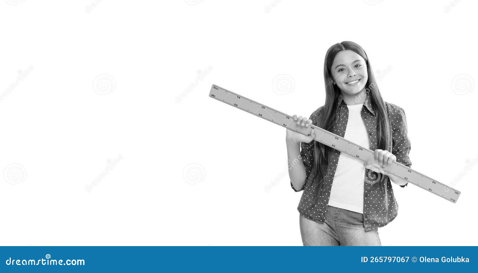 Happy Kid Hold Ruler Study Trigonometry at School Isolated on White ...