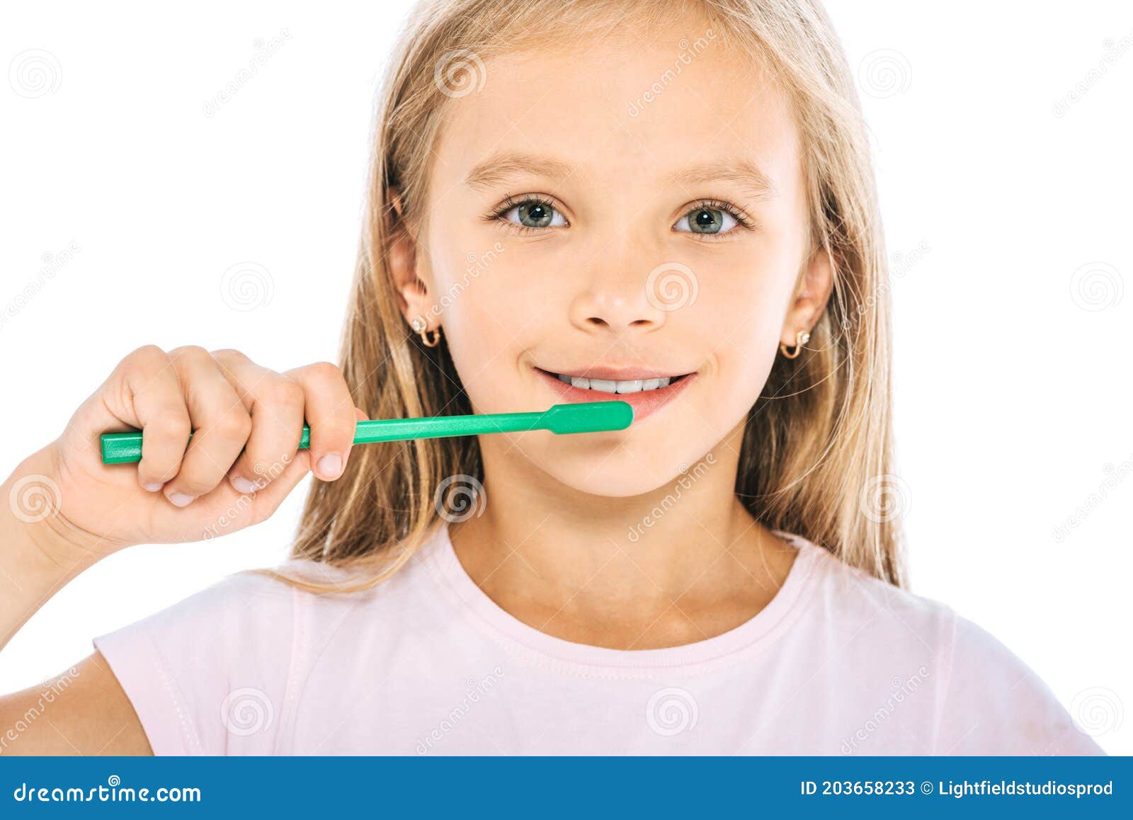 Happy Kid Holding Toothbrush Isolated Stock Image - Image of toothbrush ...