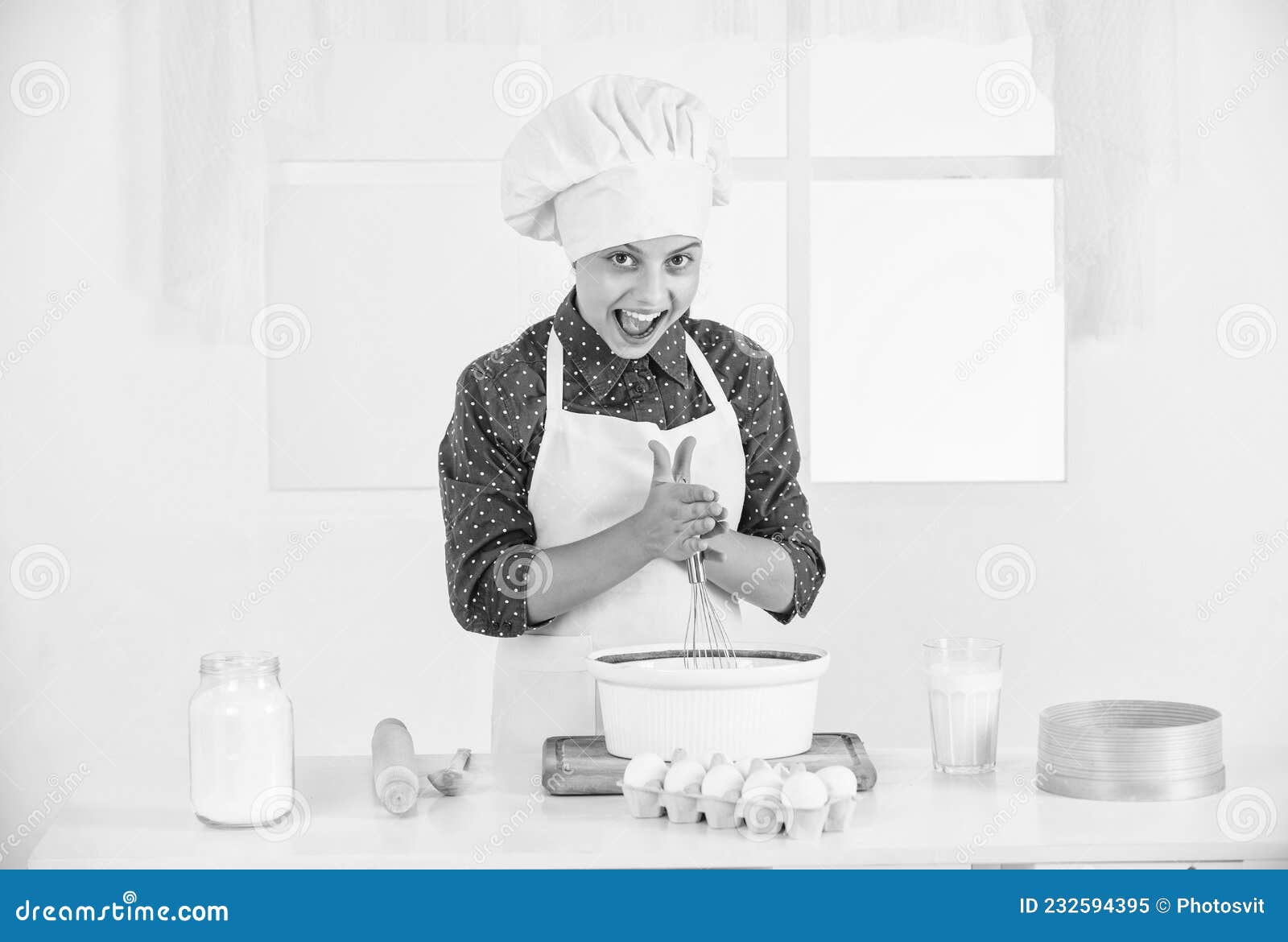 Happy Kid in the Kitchen, Baking Stock Image - Image of culinary, cake ...