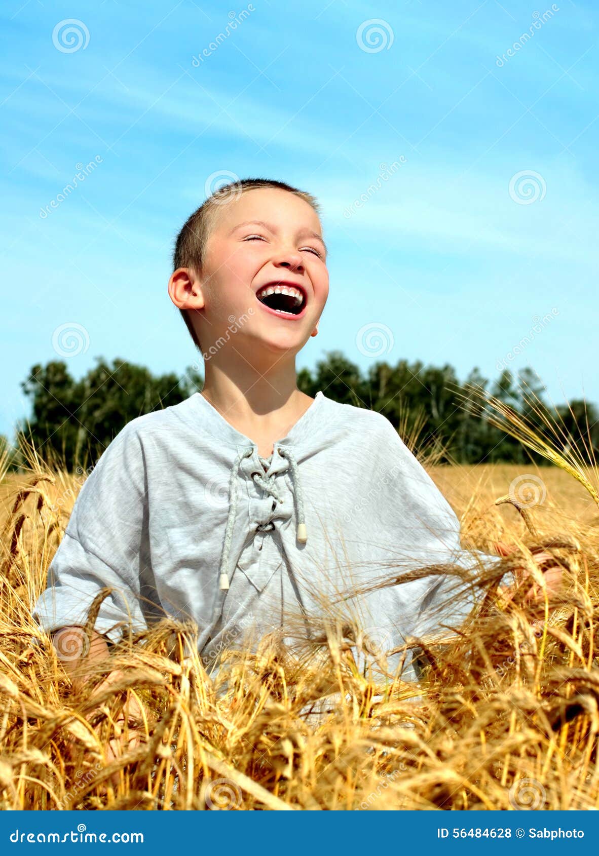 Happy Kid stock photo. Image of countryside, nature, mouth - 56484628