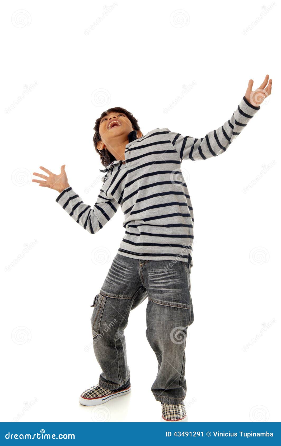 Happy Kid stock image. Image of funny, casual, arms, look - 43491291