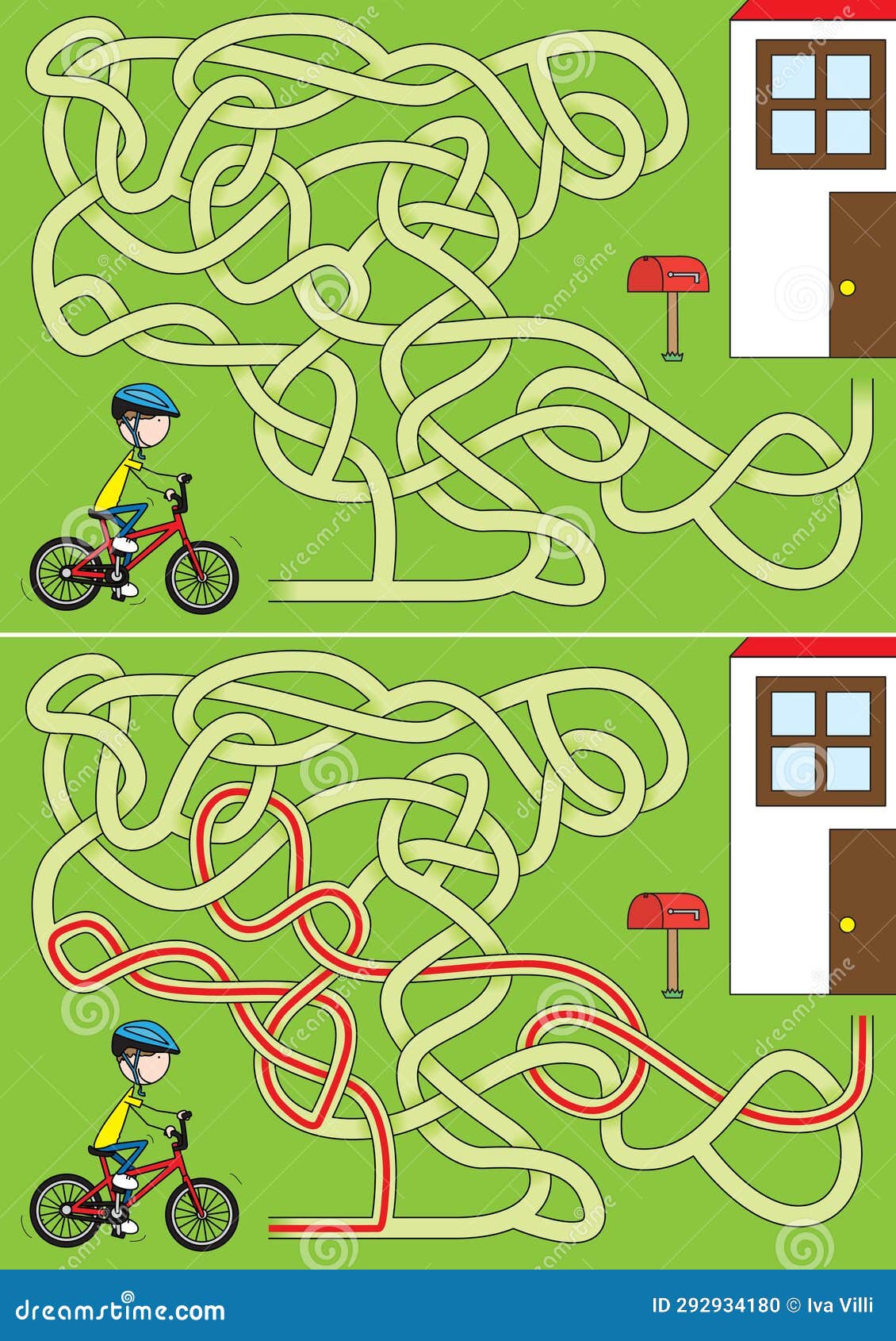 Happy kid maze stock vector. Illustration of path, drawing - 292934180