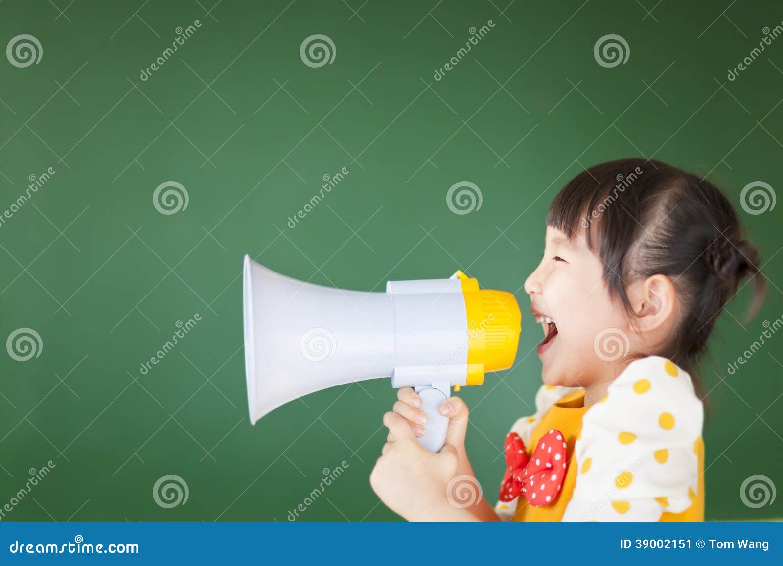 Happy Kid Shouts Something into the Megaphone Stock Image - Image of ...