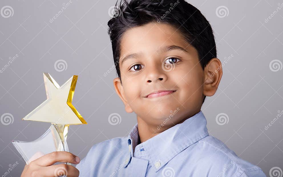 Happy Kid or Student with Award. Stock Image - Image of award, champion ...