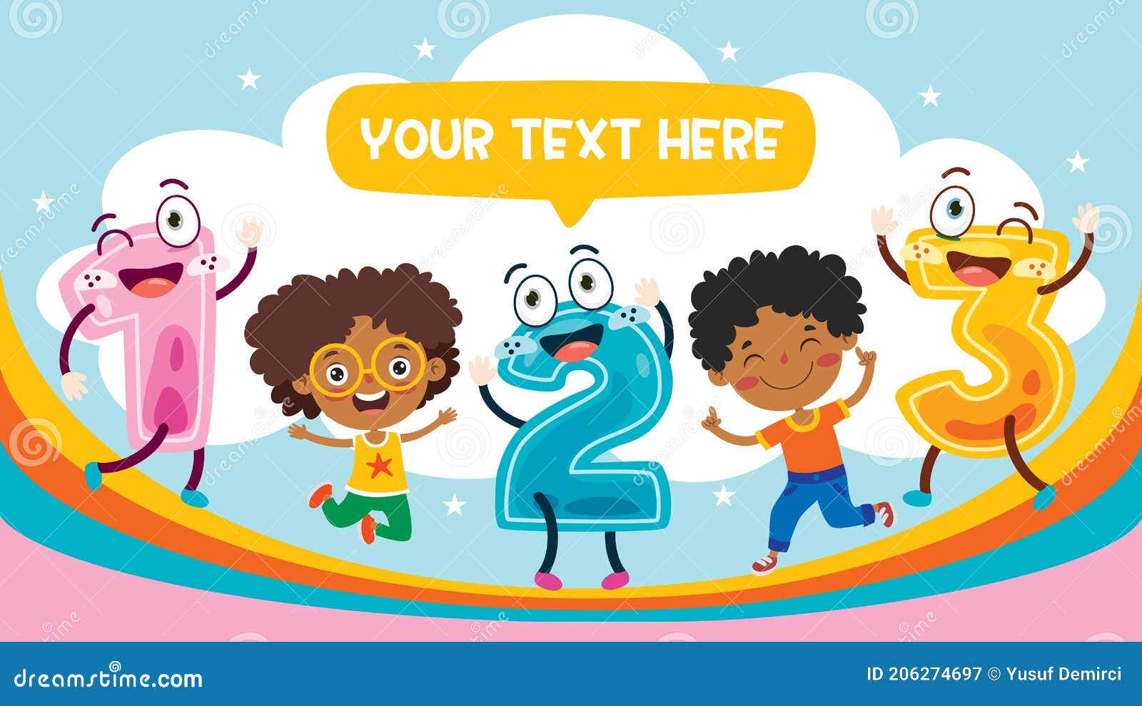 Happy Kid Studying and Learning Stock Vector - Illustration of ...