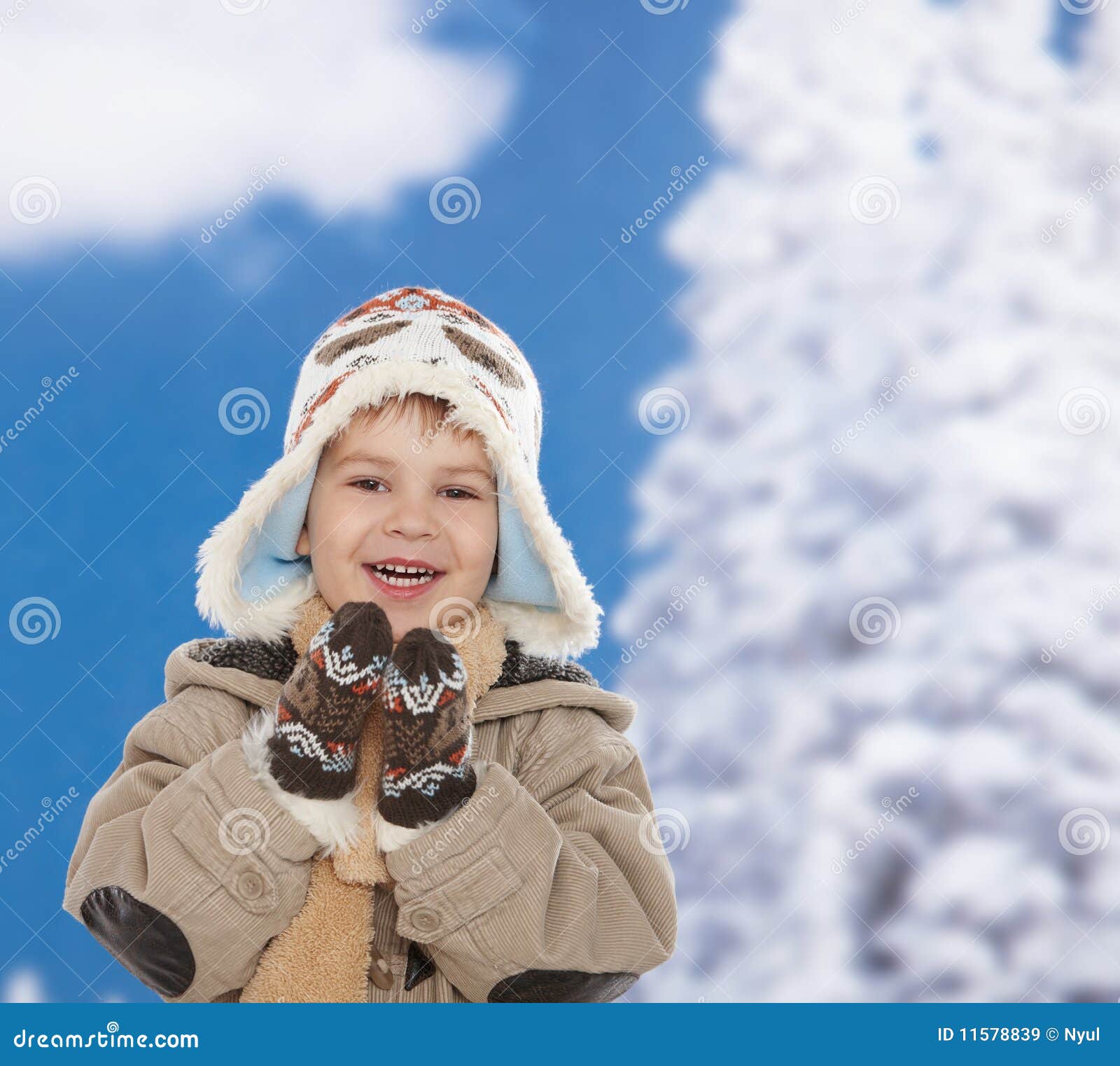 Happy kid at winter stock image. Image of happy, frozen - 11578839