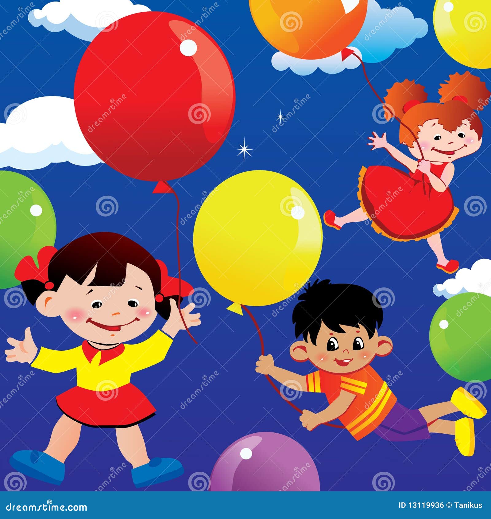 Happy kids. stock illustration. Illustration of male - 13119936