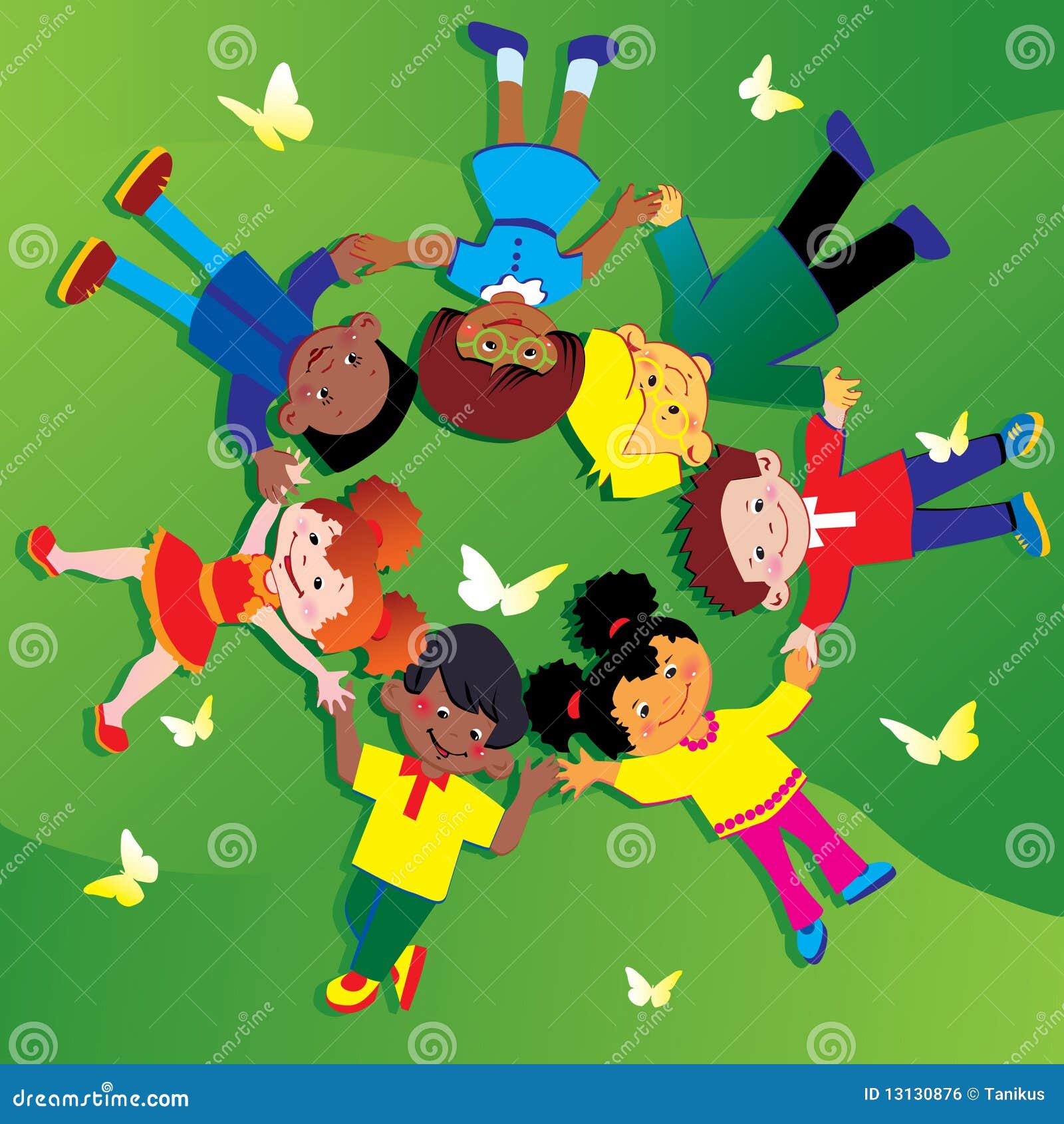 Happy kids. stock illustration. Illustration of community - 13130876
