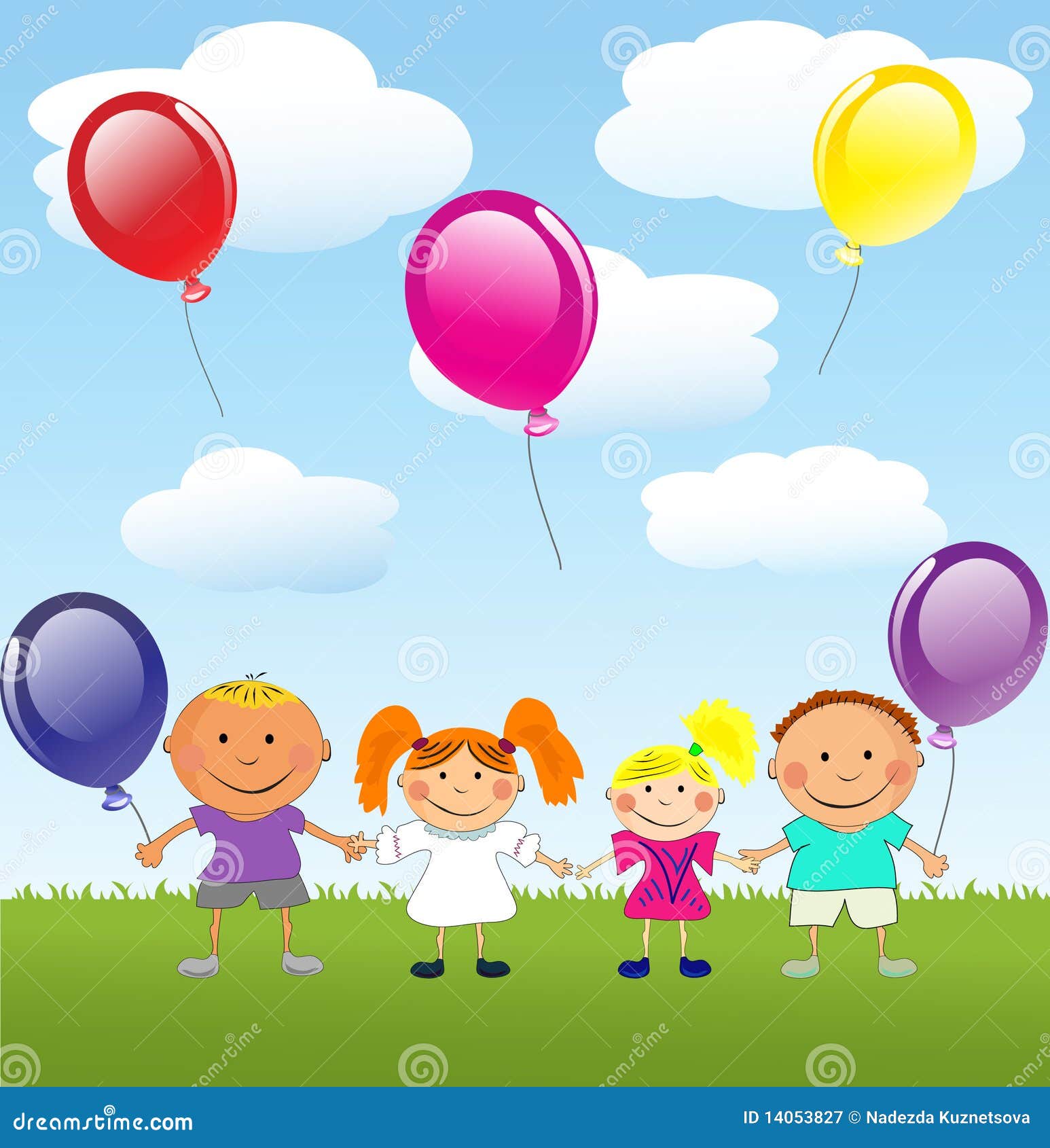 Happy kids stock vector. Illustration of animated, group - 14053827