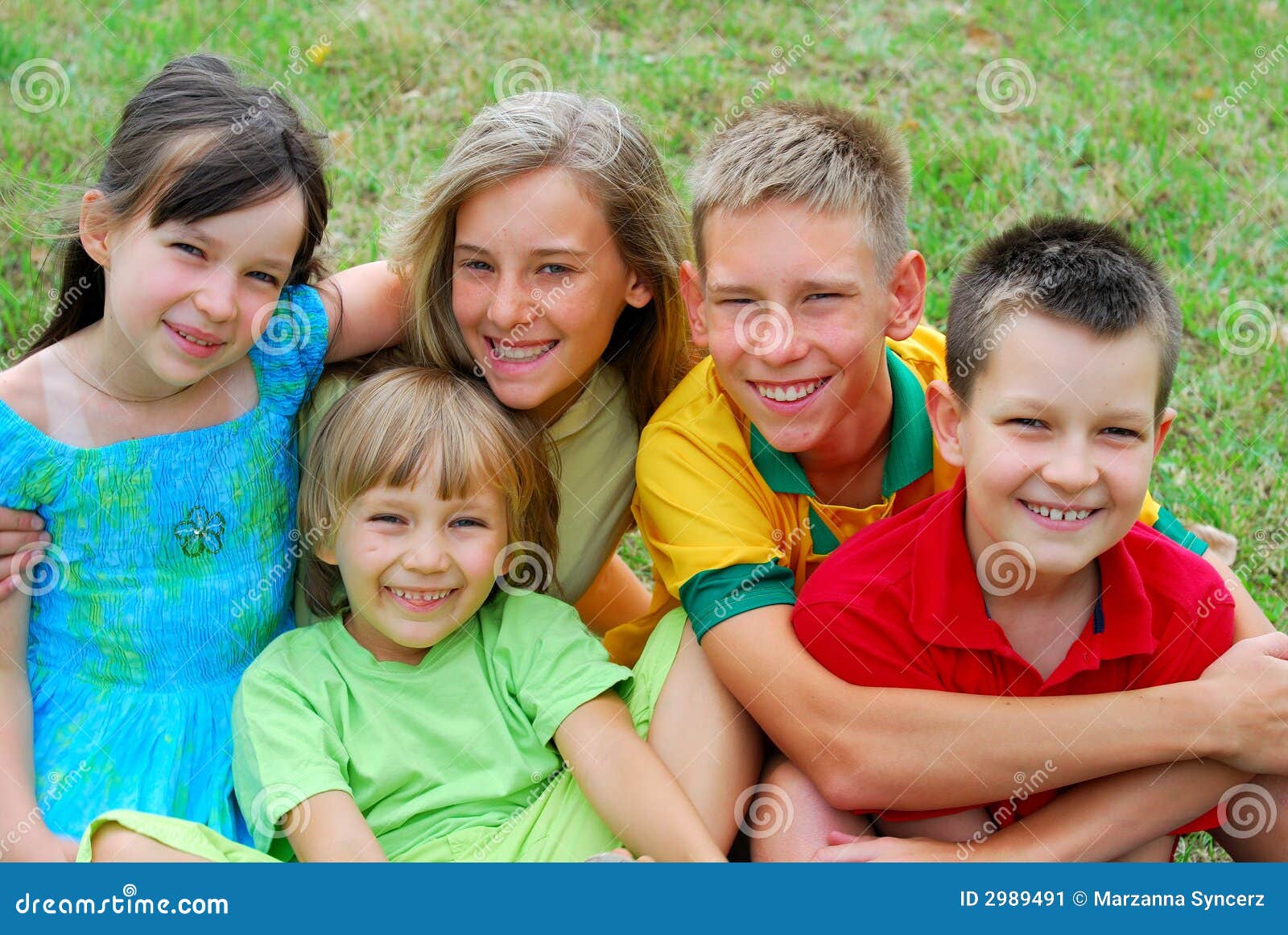 Happy kids stock image. Image of delighted, colorful, field - 2989491