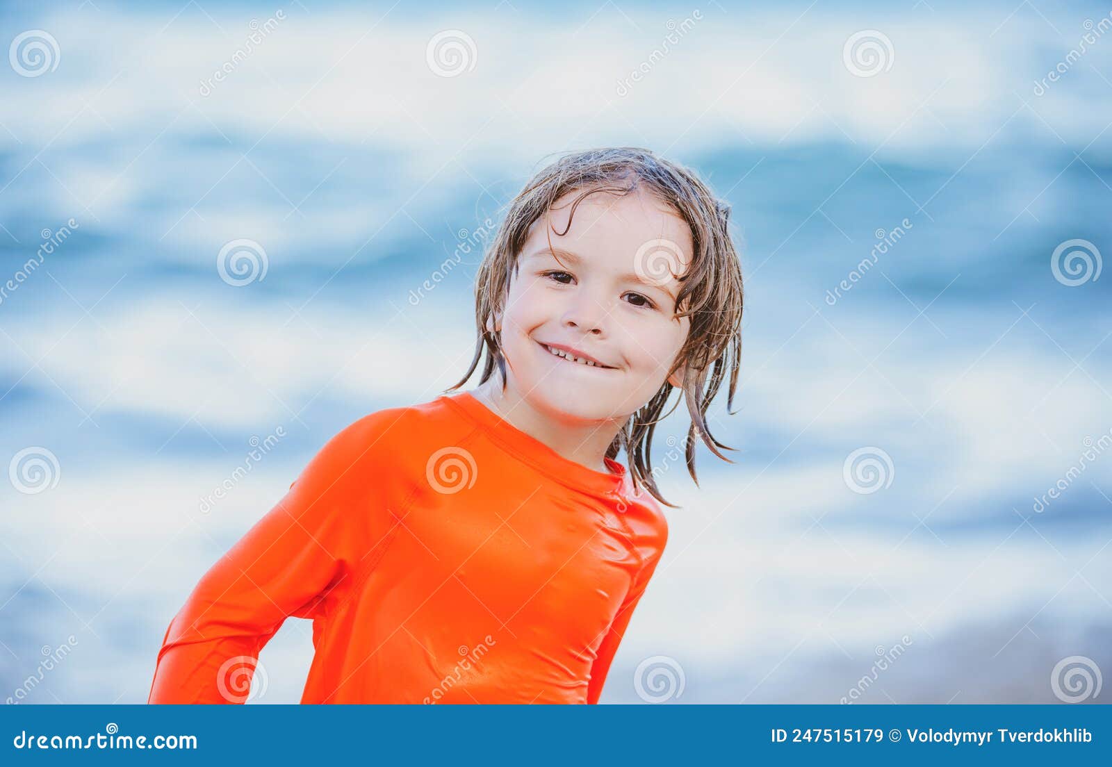 Happy Kids Boy Play in the Sea. Stock Image - Image of wave, splash ...