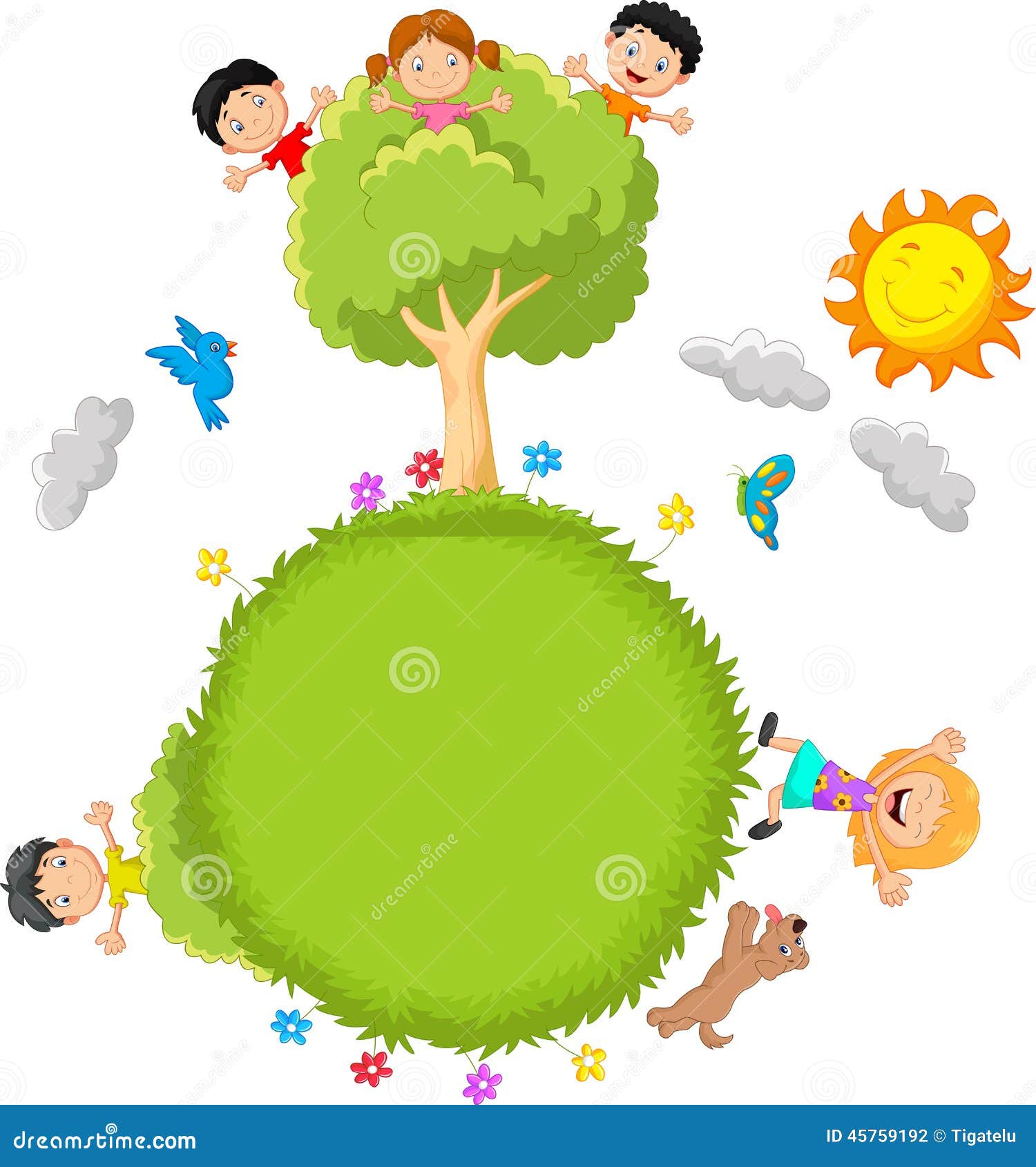 People In Treetop Vector Illustration | CartoonDealer.com #5726138
