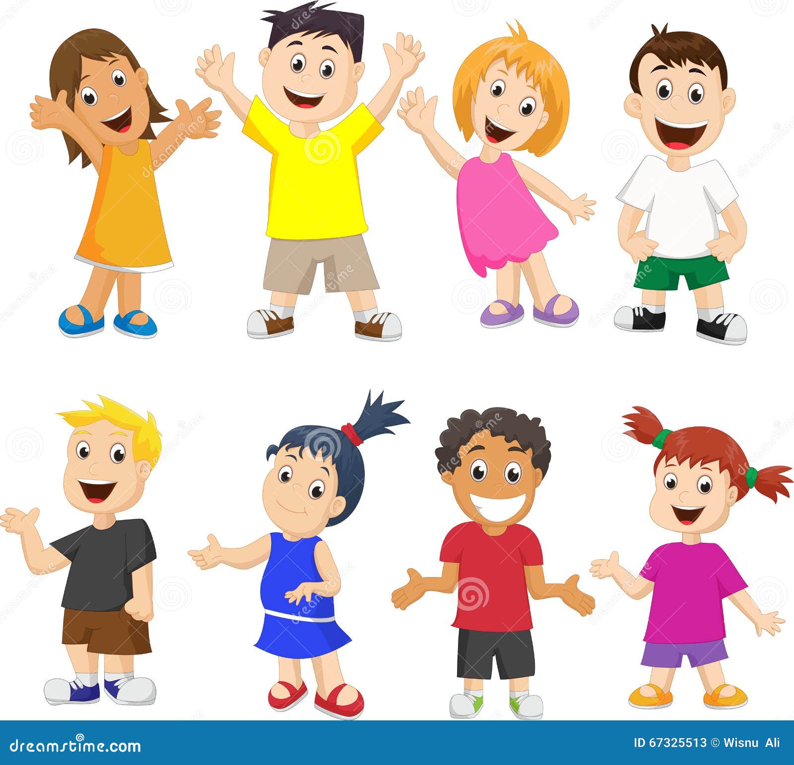 Happy kids cartoon stock vector. Illustration of active - 67325513