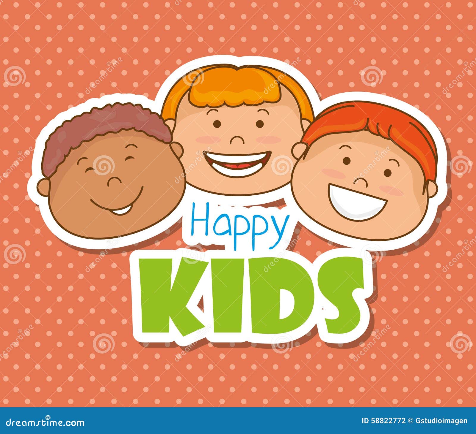 Happy kids design. stock vector. Illustration of concept - 58822772