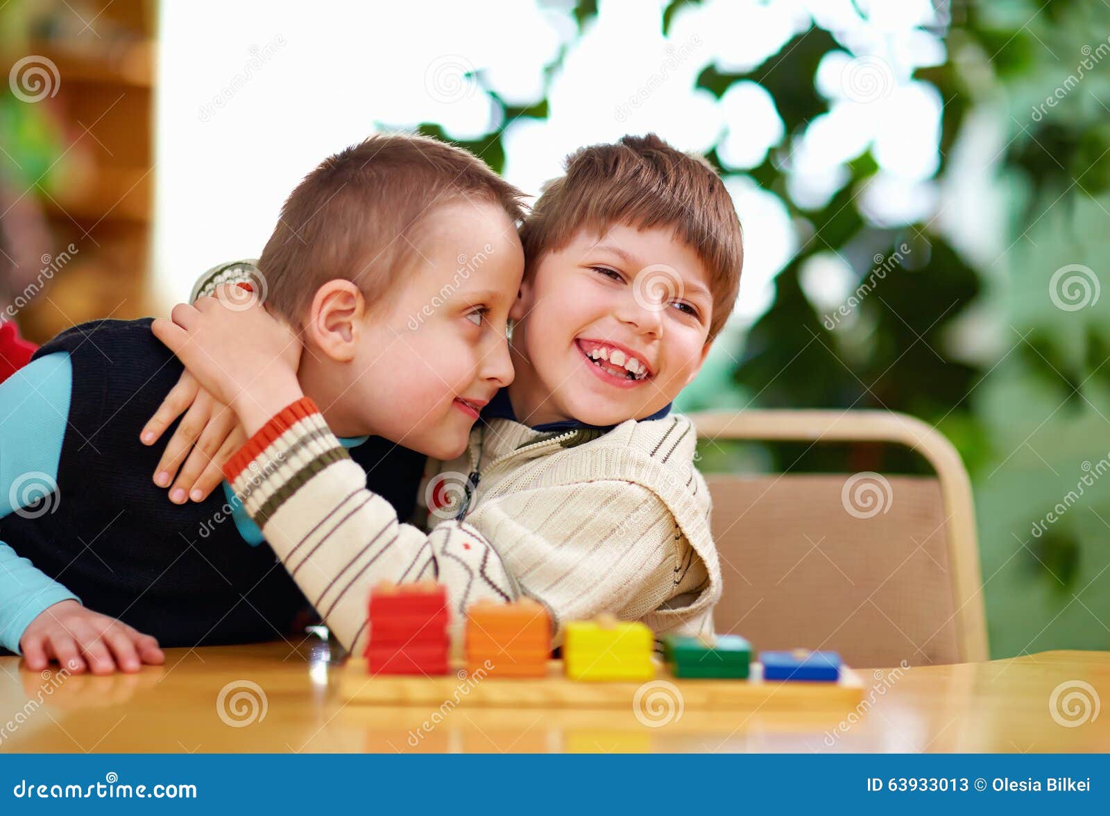 Happy Kids with Disabilities in Preschool Stock Image - Image of happy ...