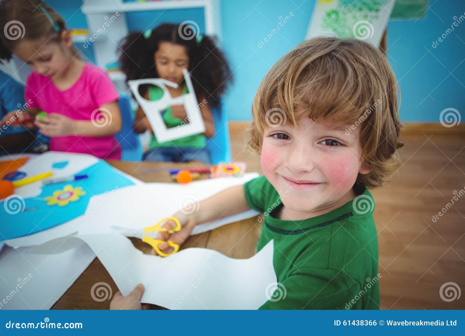 Happy Kids Doing Arts and Crafts Together Stock Photo - Image of ...